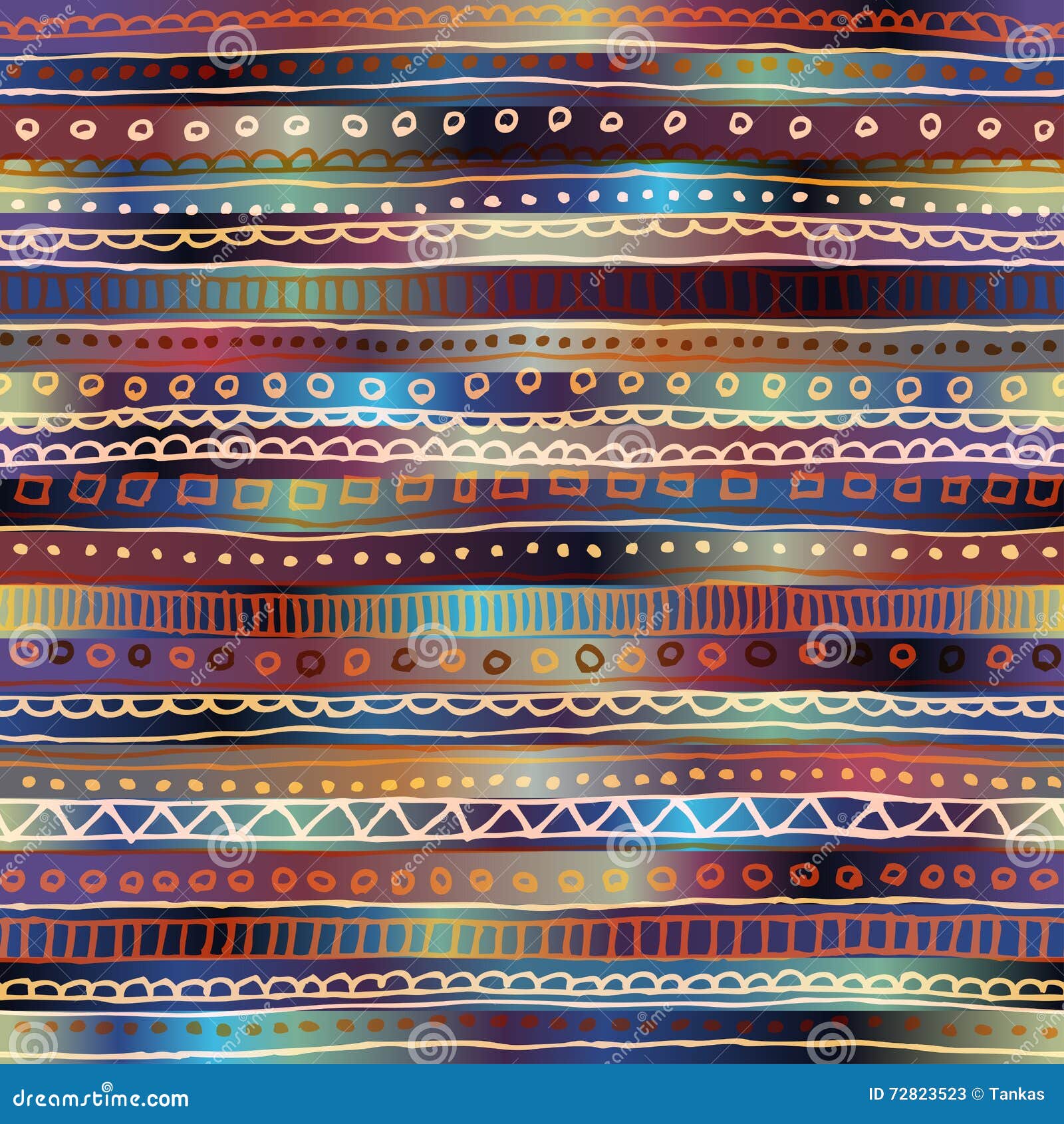 Red boho pattern stock vector. Illustration of doodles - 72823523