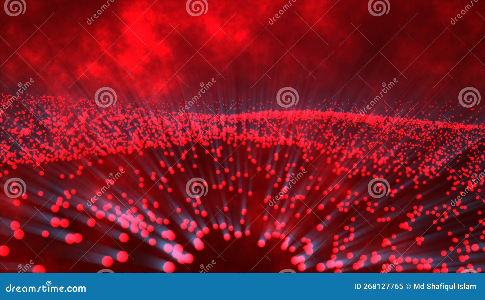 Red Bokeh Particle Isolated on Red Background. Particle with Depth of Field and Bokeh in Cyber ...