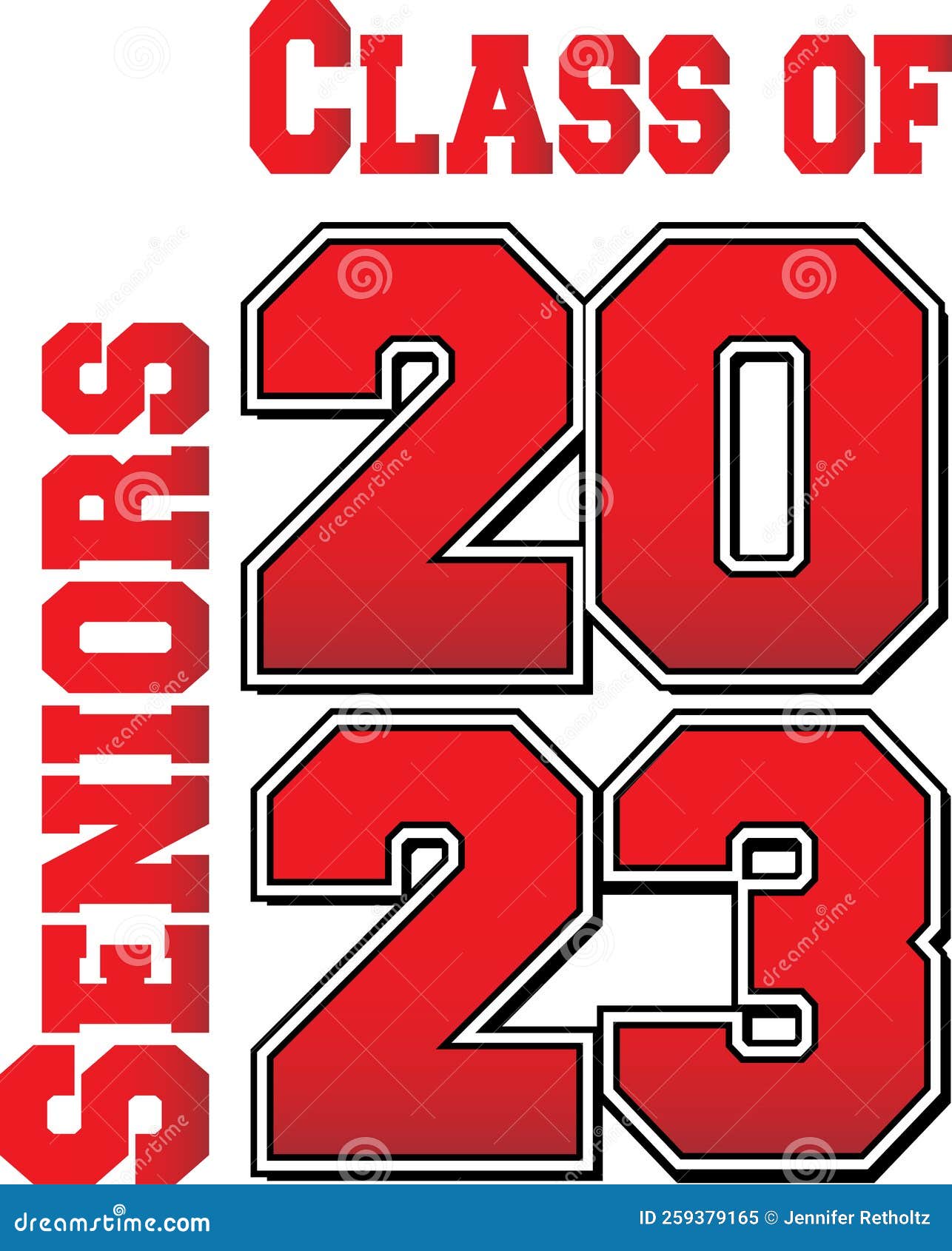 Red Bold Class of 2023 Stacked Logo Stock Illustration - Illustration ...