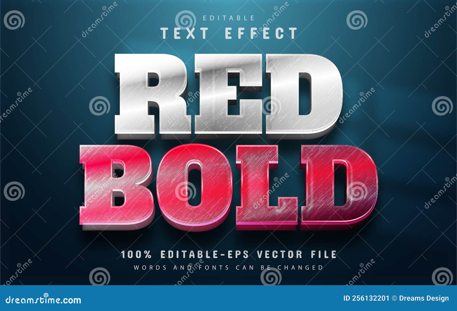 Red Bold Text Effect Editable Stock Vector - Illustration of typo ...
