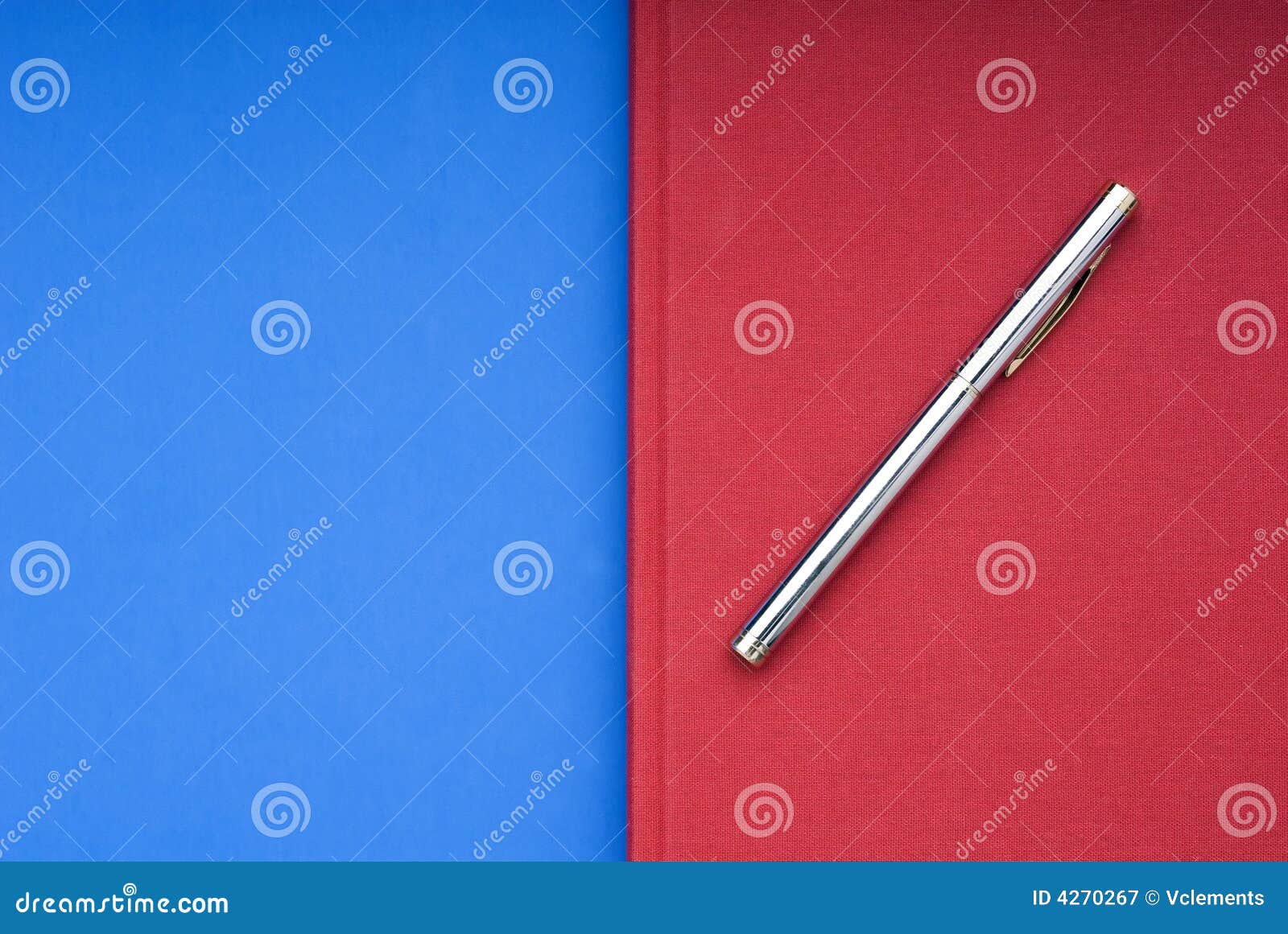 Red Book on a Blue Background Stock Image - Image of blue, silver: 4270267