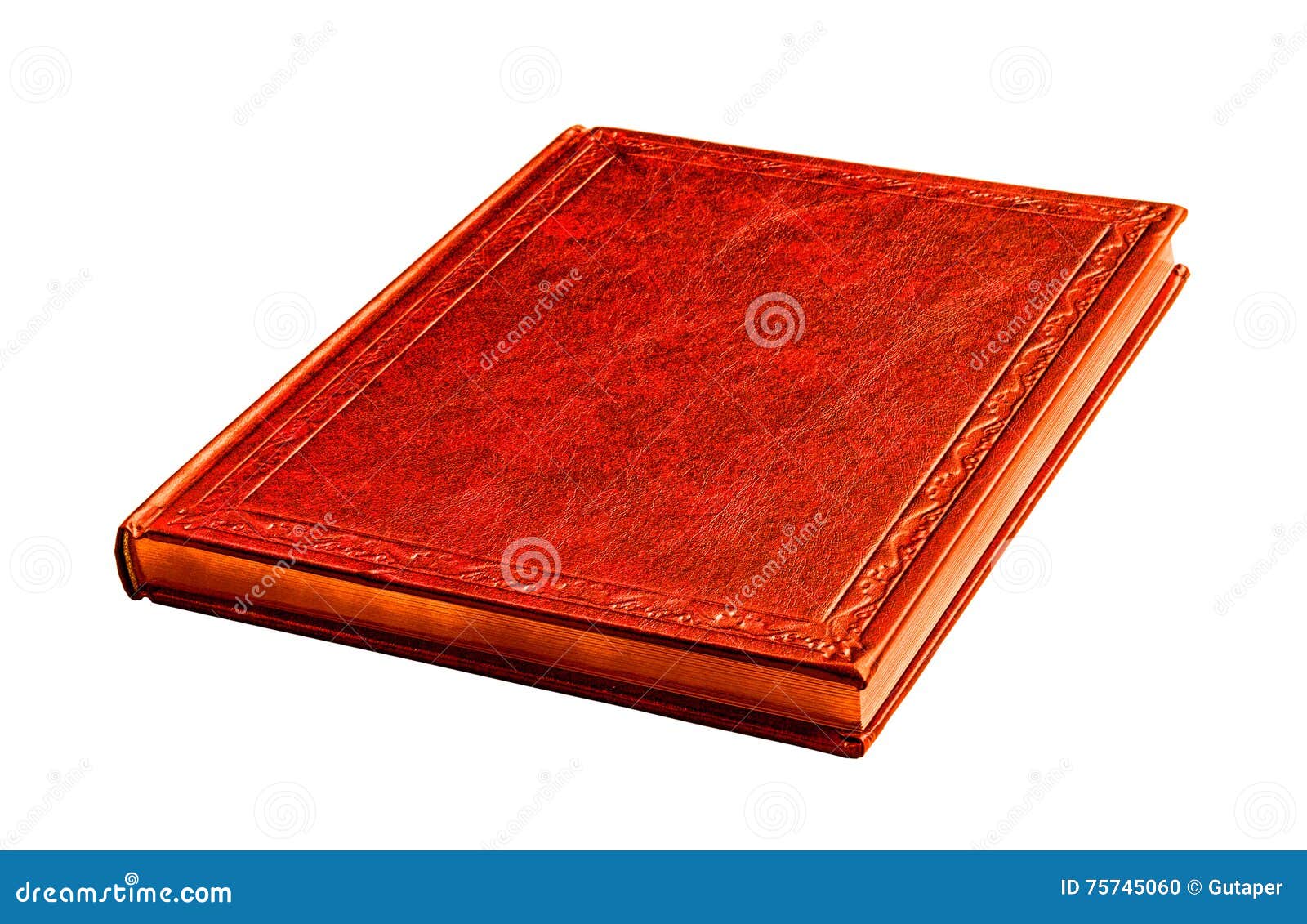 Red Book with Gold Pages Isolated on White Stock Photo - Image of ...