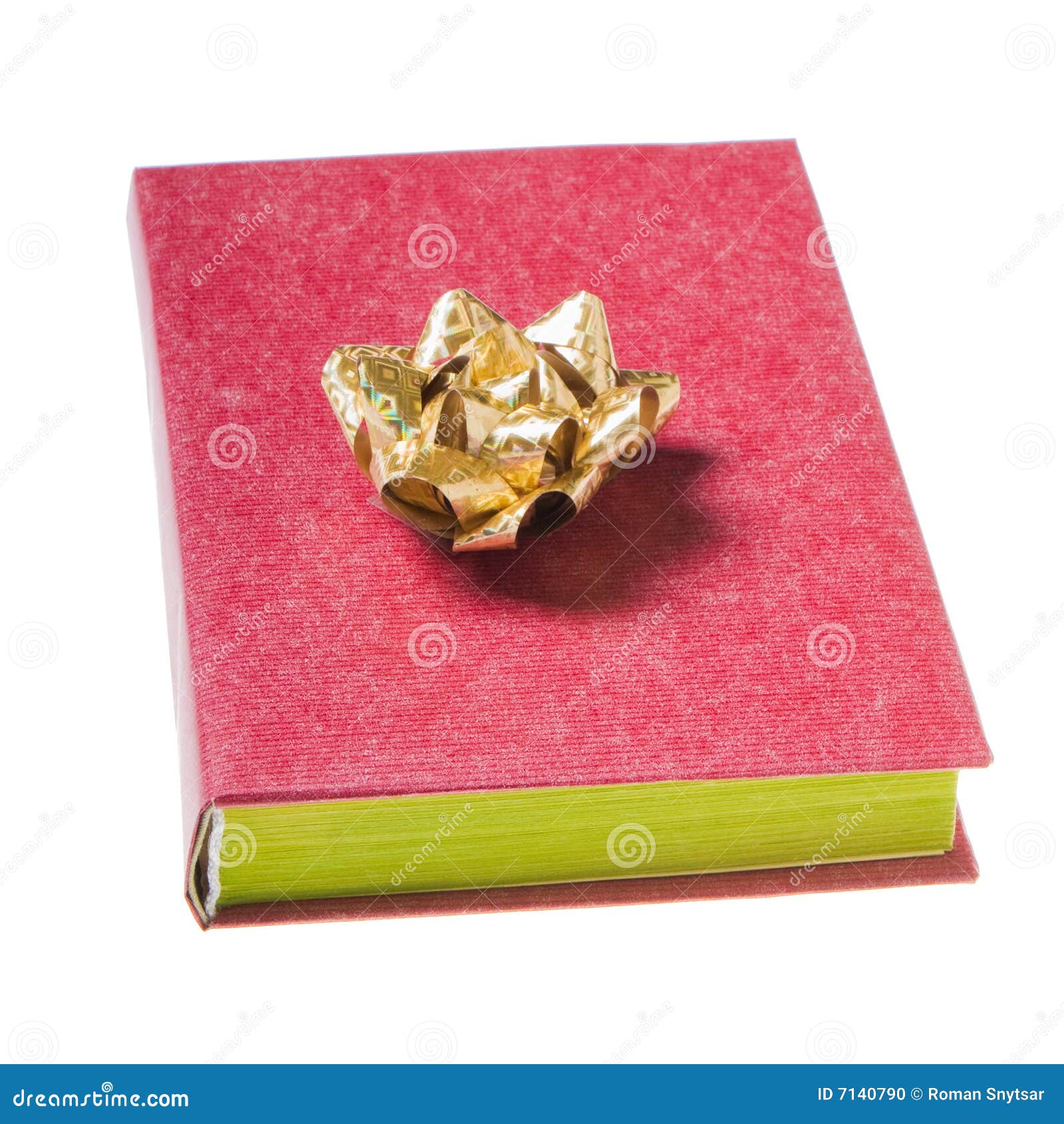 Red book with golden bow stock photo. Image of golden - 7140790