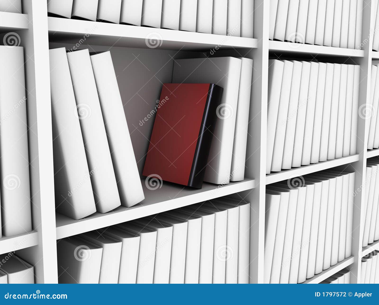 Red book in library stock illustration. Illustration of educational ...