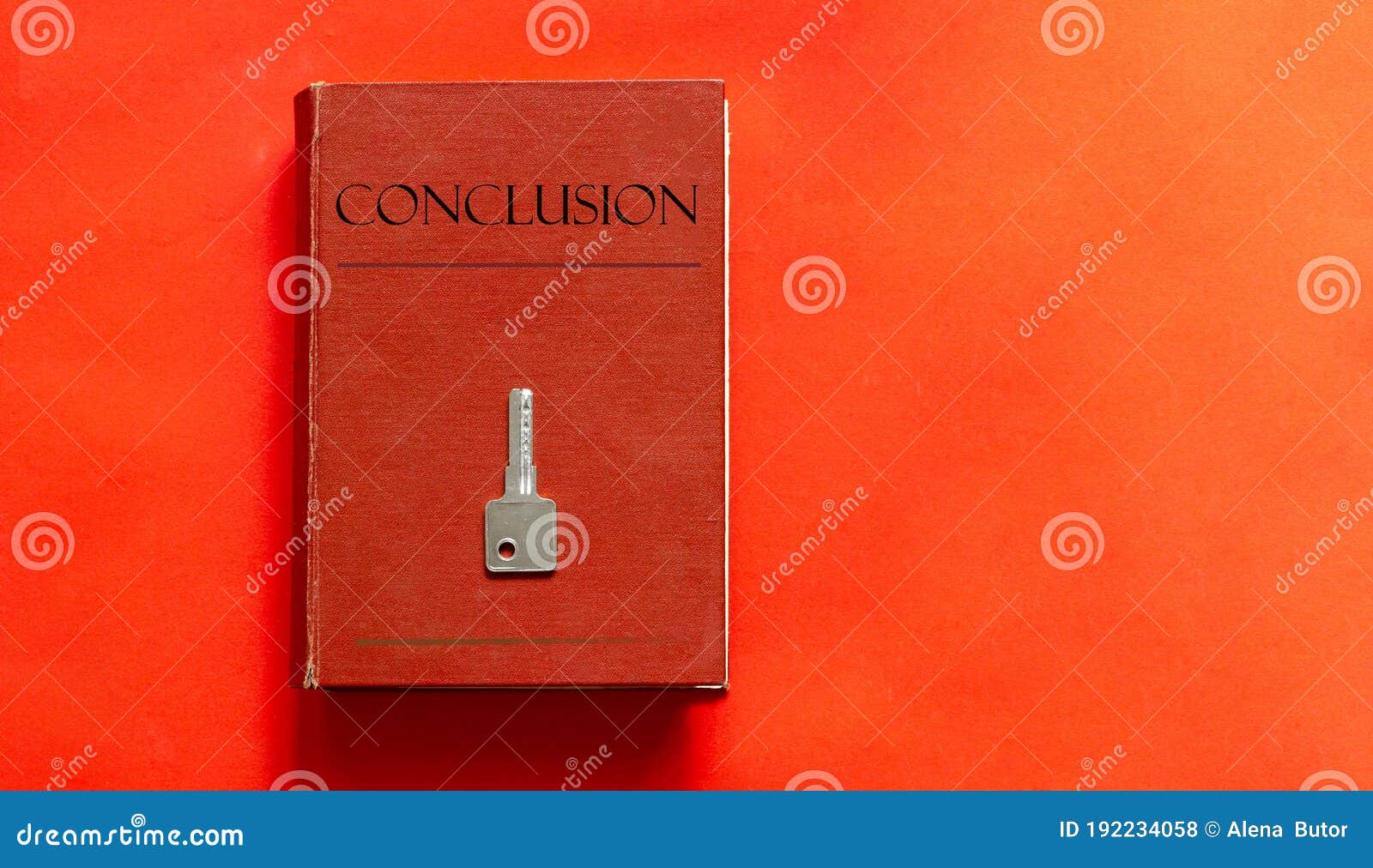 Red Book with Text Conclusion and a Key on a Red Background Stock Photo ...
