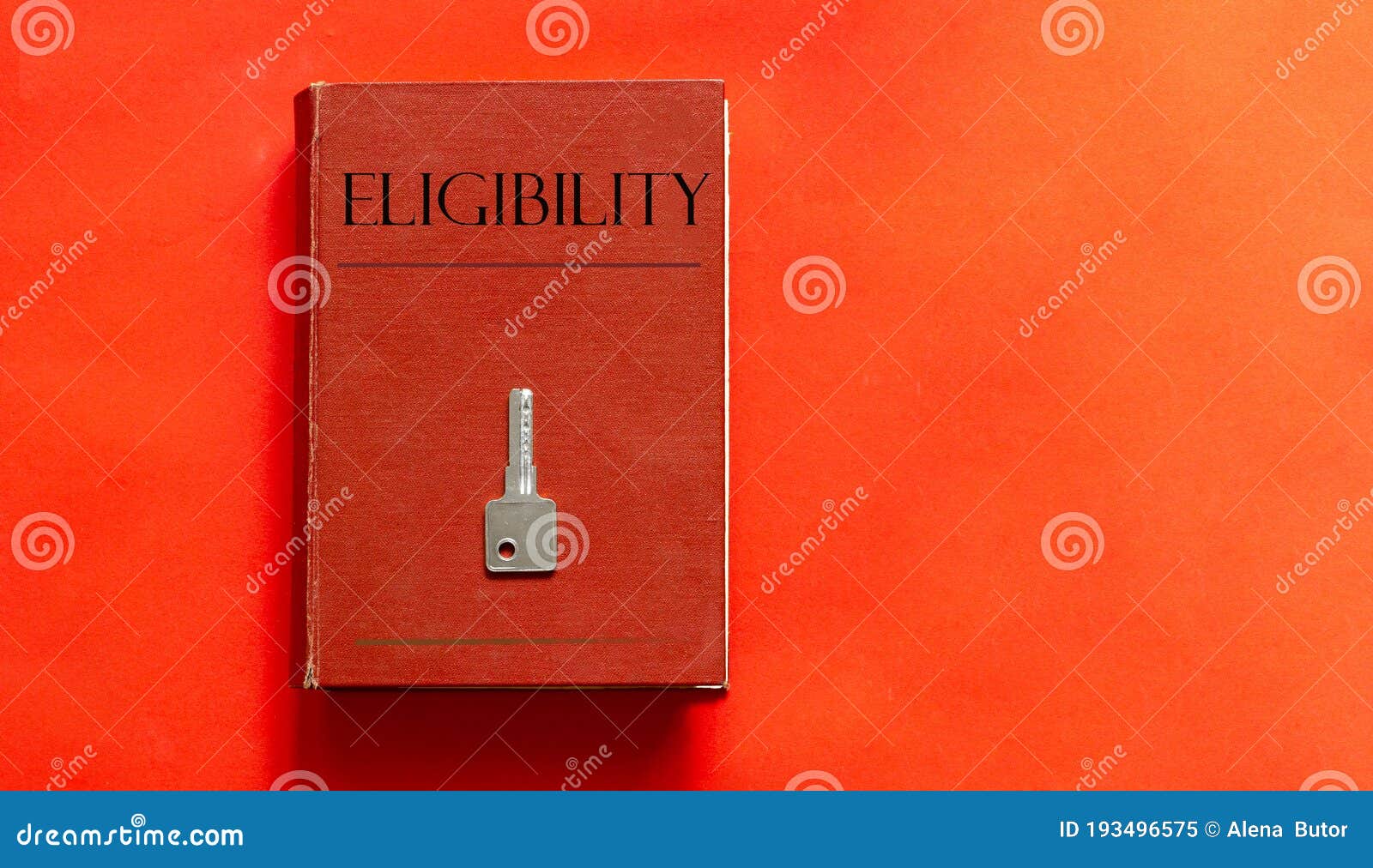 Red Book with Text Eligibility and a Key on a Red Background Stock ...