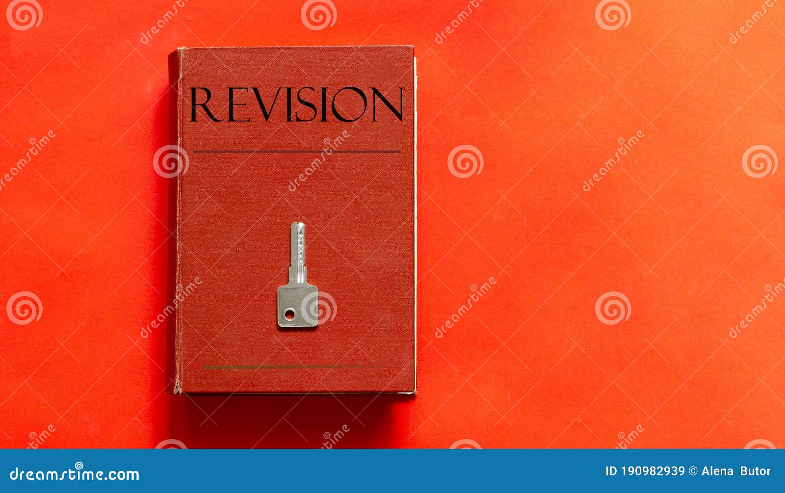 Red Book with Text Revision and a Key on a Red Background Stock Image ...