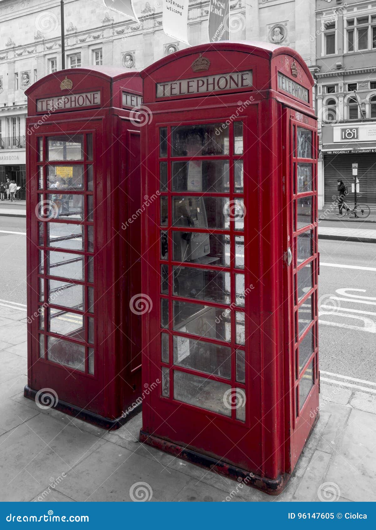 Red booths in London editorial image. Image of booth - 96147605