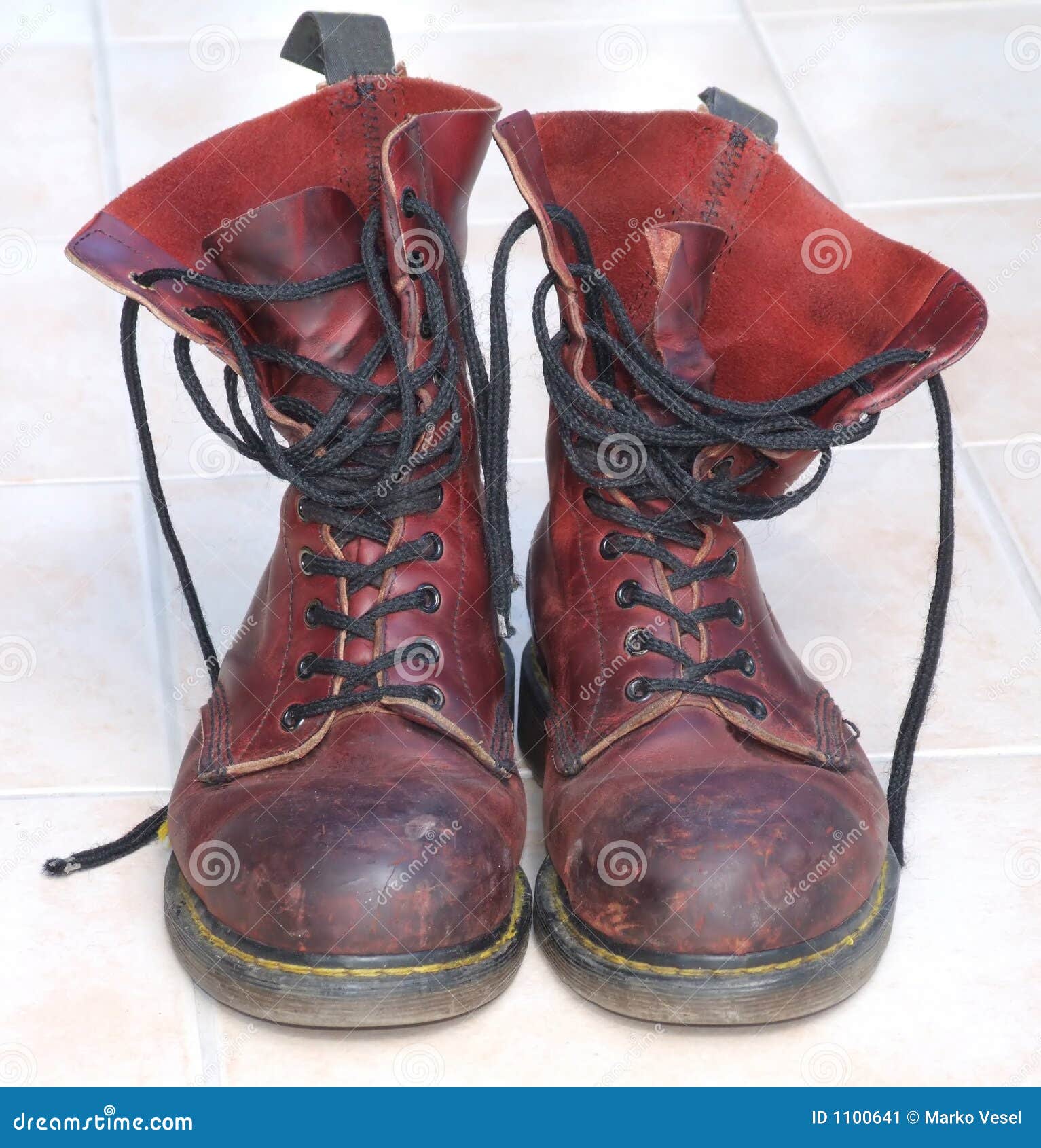 Red boots stock image. Image of dirty, boots, cracked - 1100641