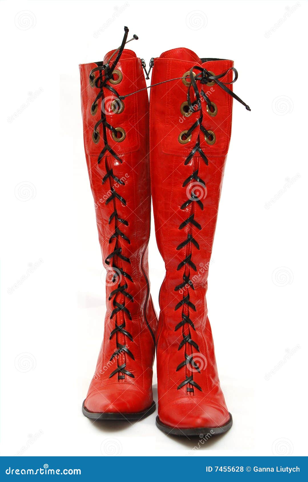 Red boots stock photo. Image of stylish, patent, fashion - 7455628