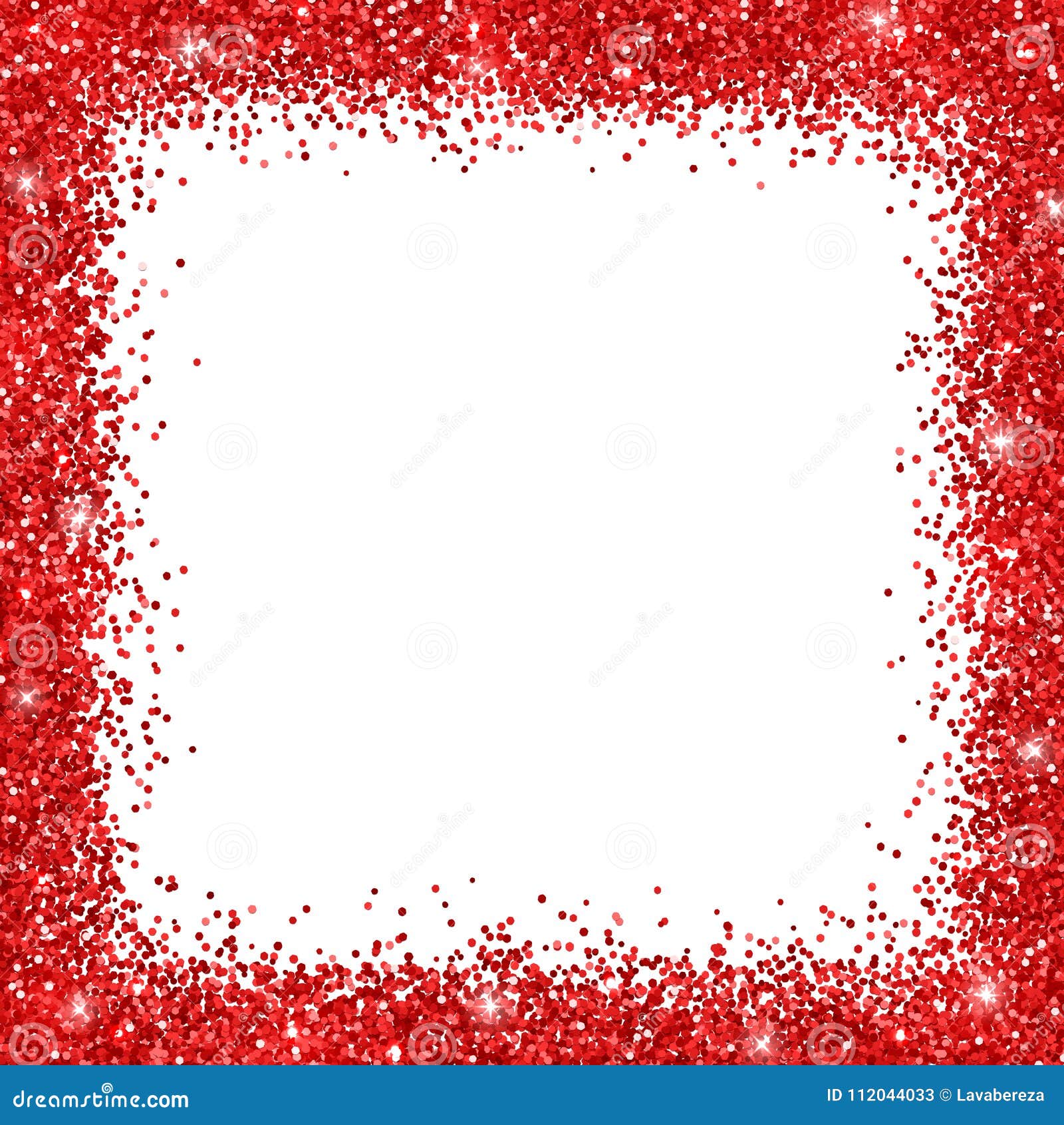 Red Border Frame Glitter on White Background. Vector Stock Vector ...