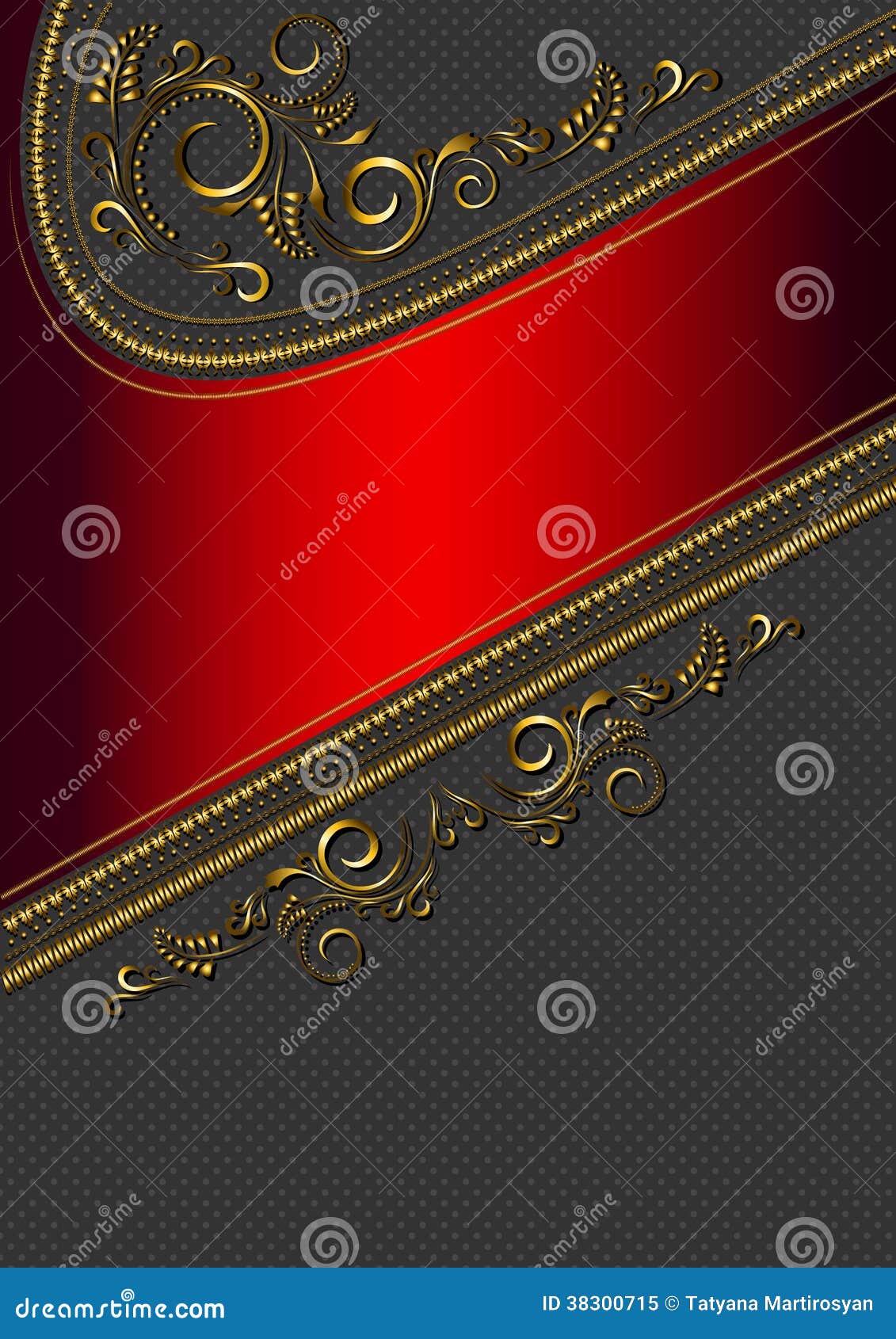 Red Border with Gold Pattern Stock Vector - Illustration of design ...