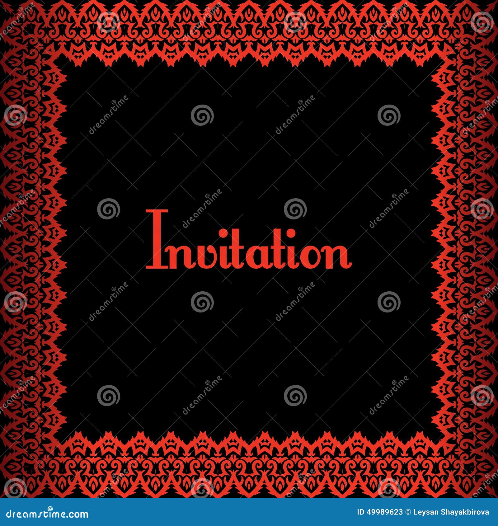 Red border stock vector. Illustration of baroque, floral - 49989623