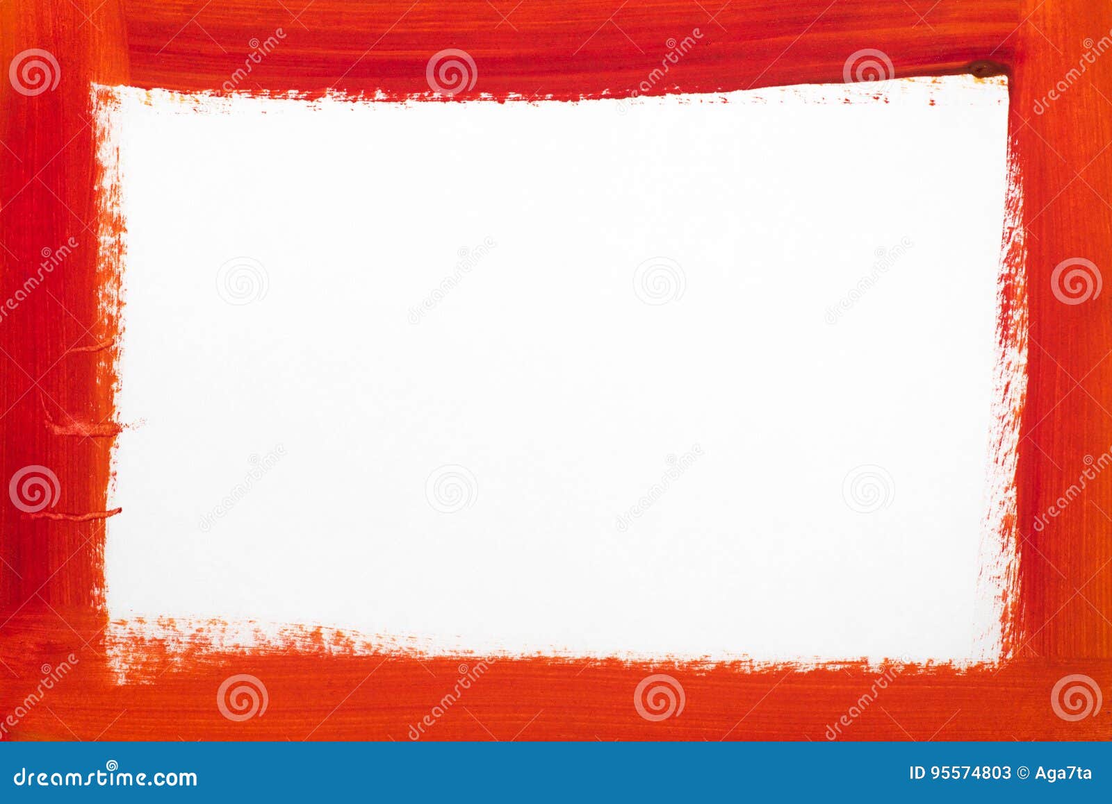 Red Border Painted on White Paper Stock Illustration - Illustration of ...