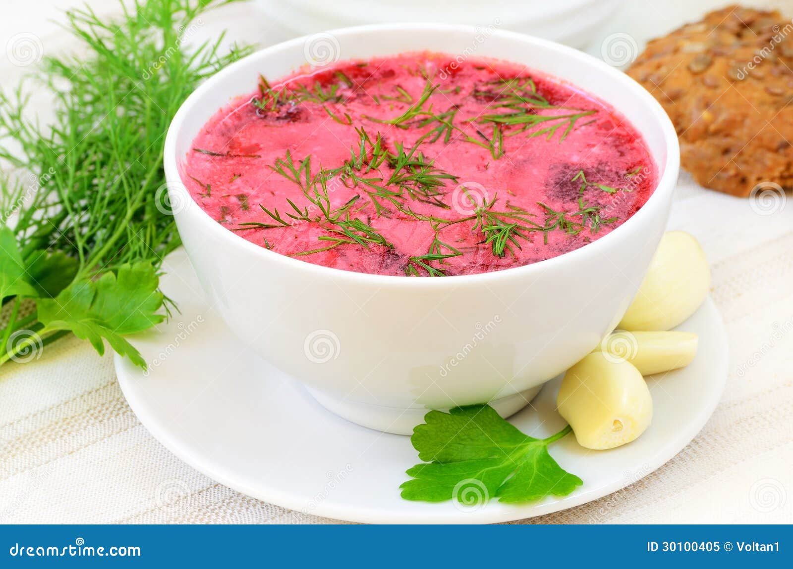 Red Borscht with Sour Cream Stock Image - Image of gourmet, dinner ...