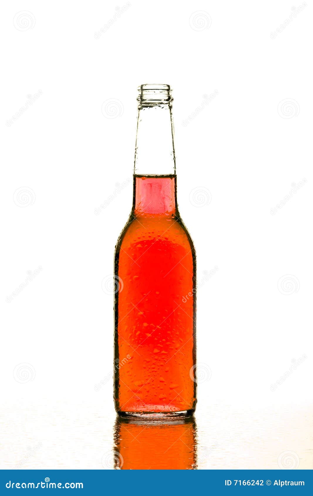 Red Bottle Wet Isolated on White Stock Photo - Image of chemical ...
