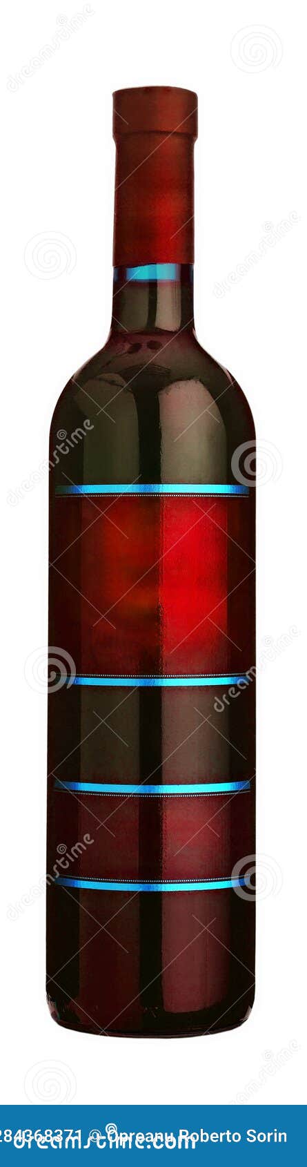 Red Bottle of Wine with Labels Stock Image - Image of alcohol, brand ...