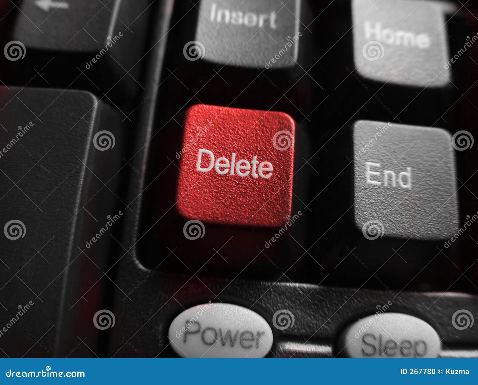 Red botton Delete in macro stock photo. Image of delete - 267780