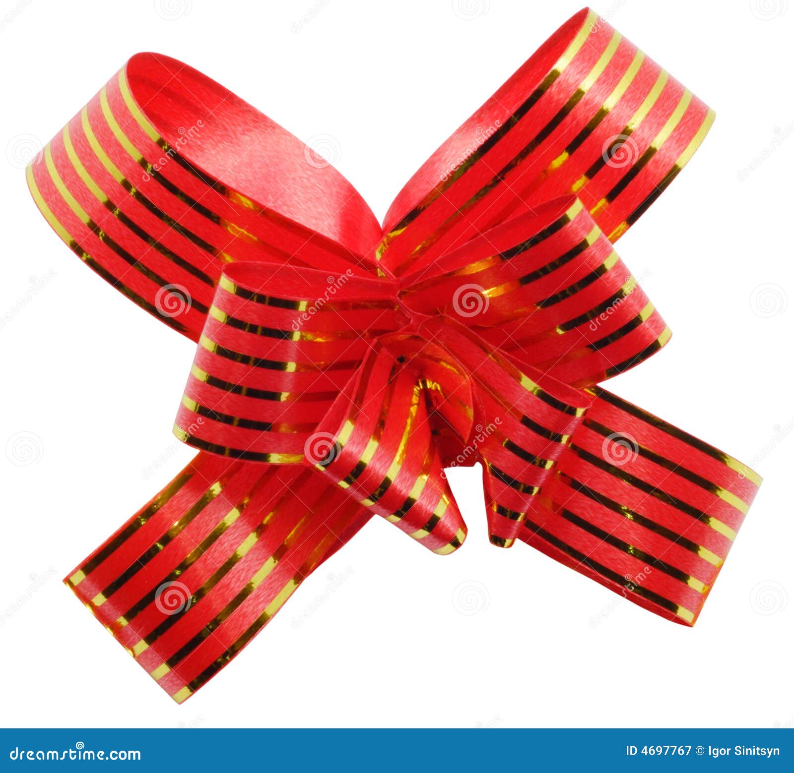 Red bow stock image. Image of gold, elegance, curved, pretty - 4697767