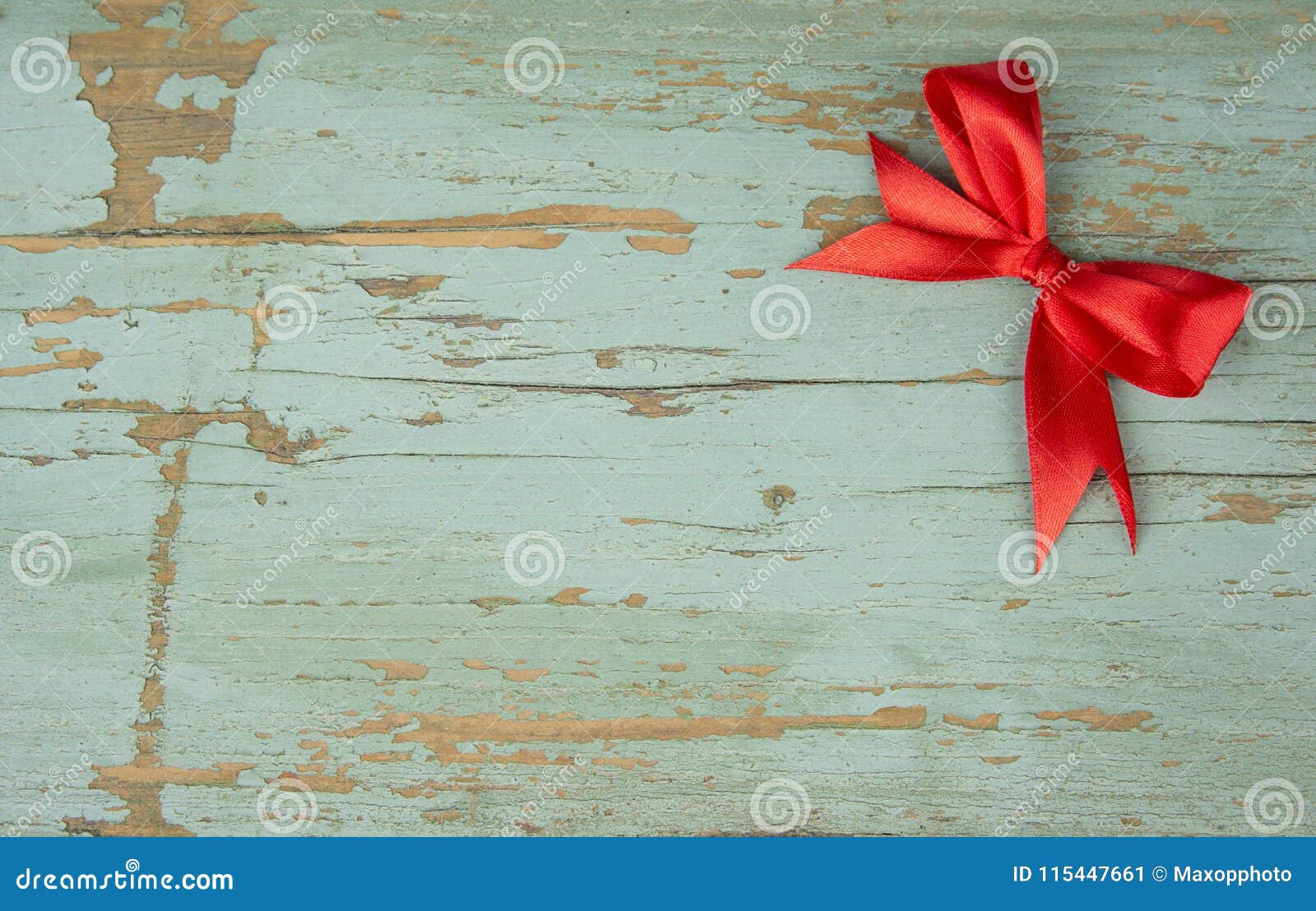 Red Bow in the Corner of the Grunge Background. Stock Image - Image of ...