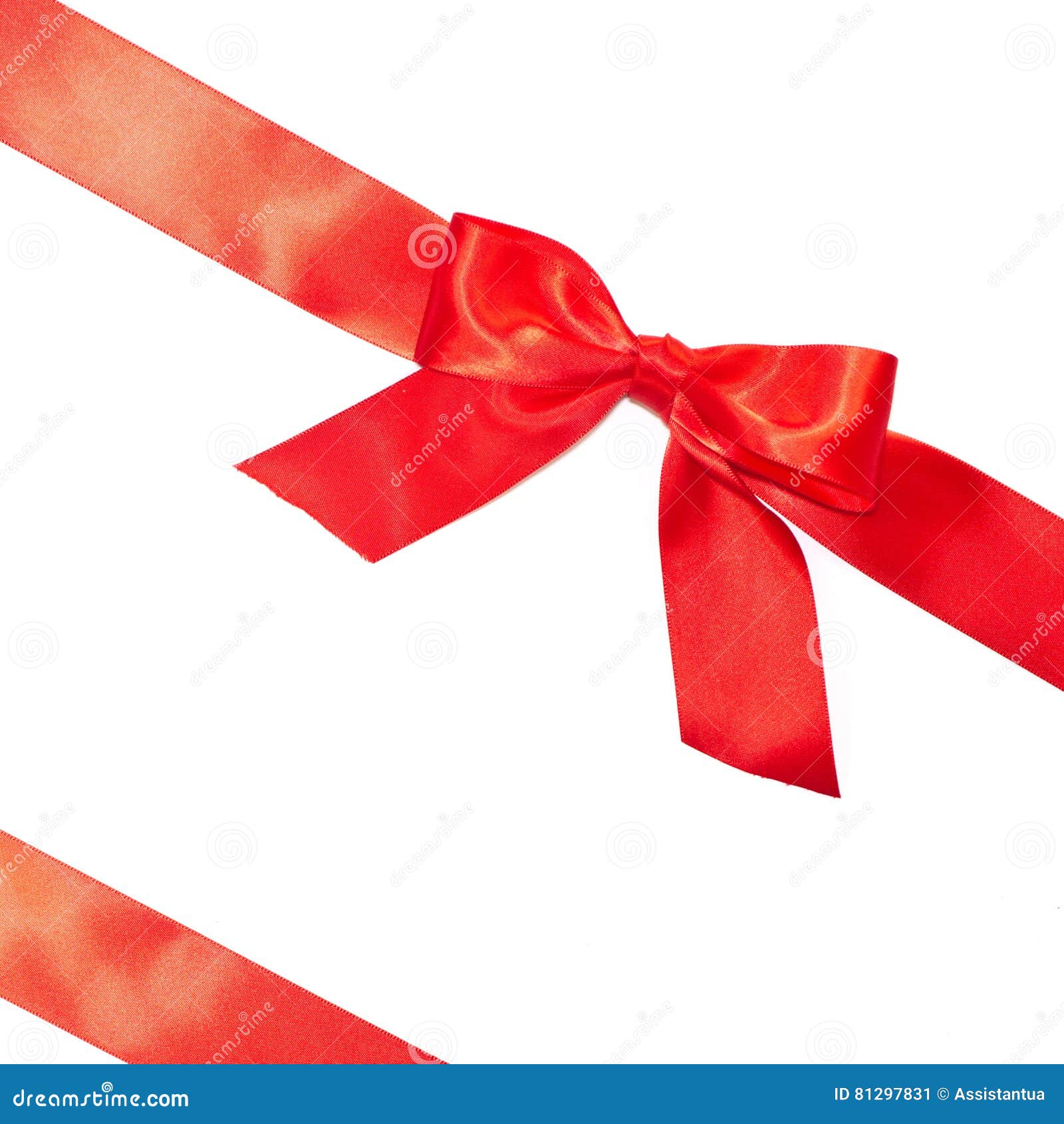 Red Bow and Diagonal Ribbons with Tails Stock Image - Image of abstract ...