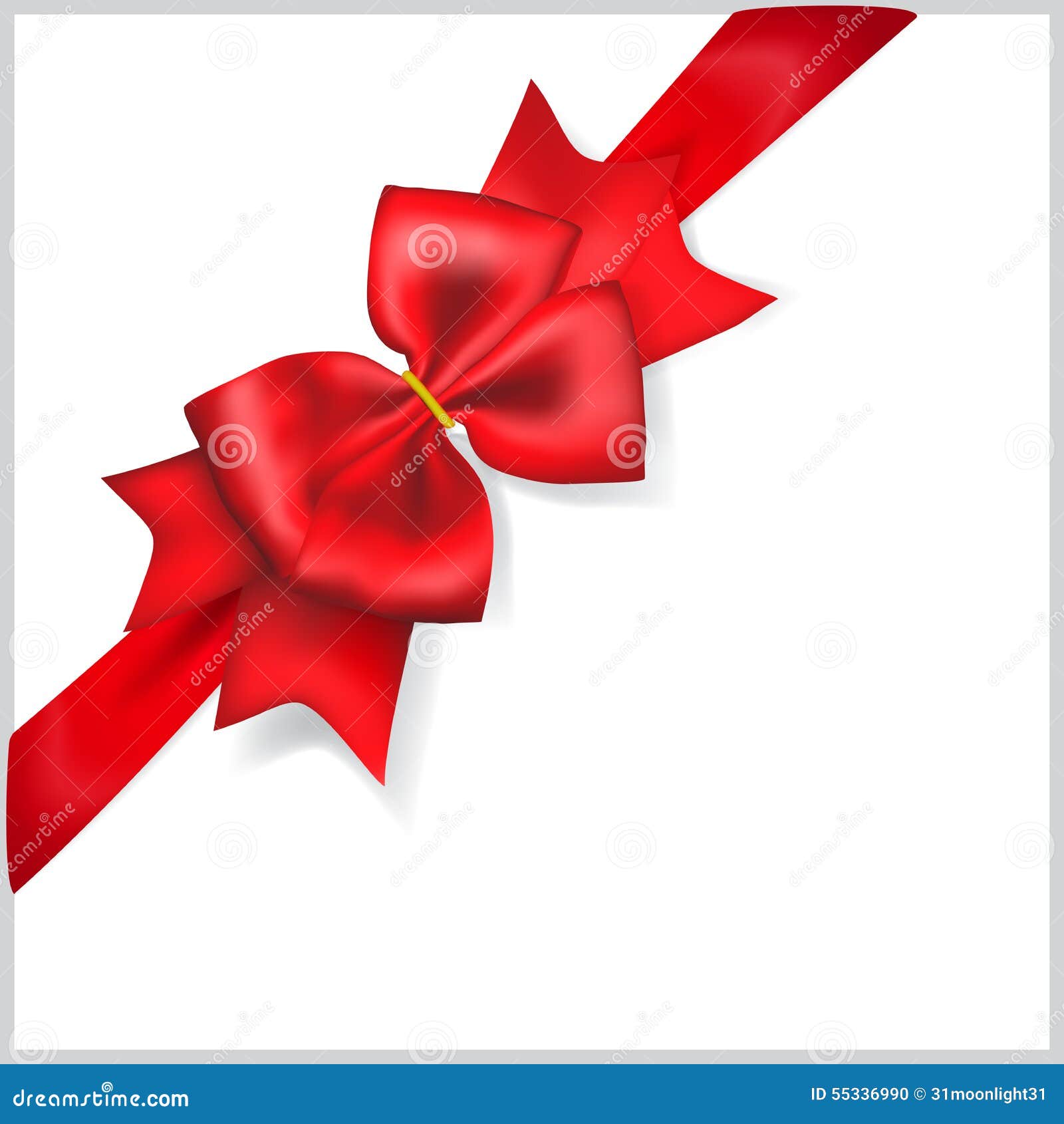 Red Bow with Diagonally Ribbon Stock Vector - Illustration of gift ...