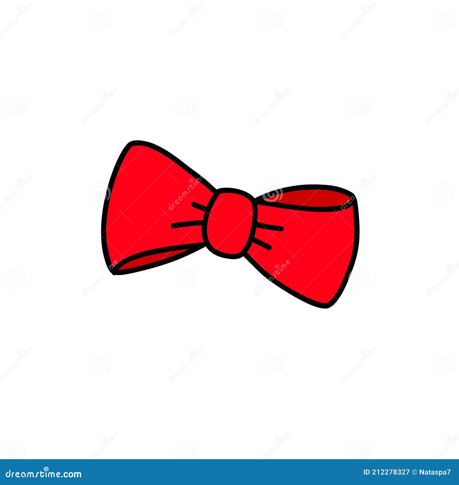 Red Bow. Doodle Outline Vector. Stock Vector - Illustration of element ...