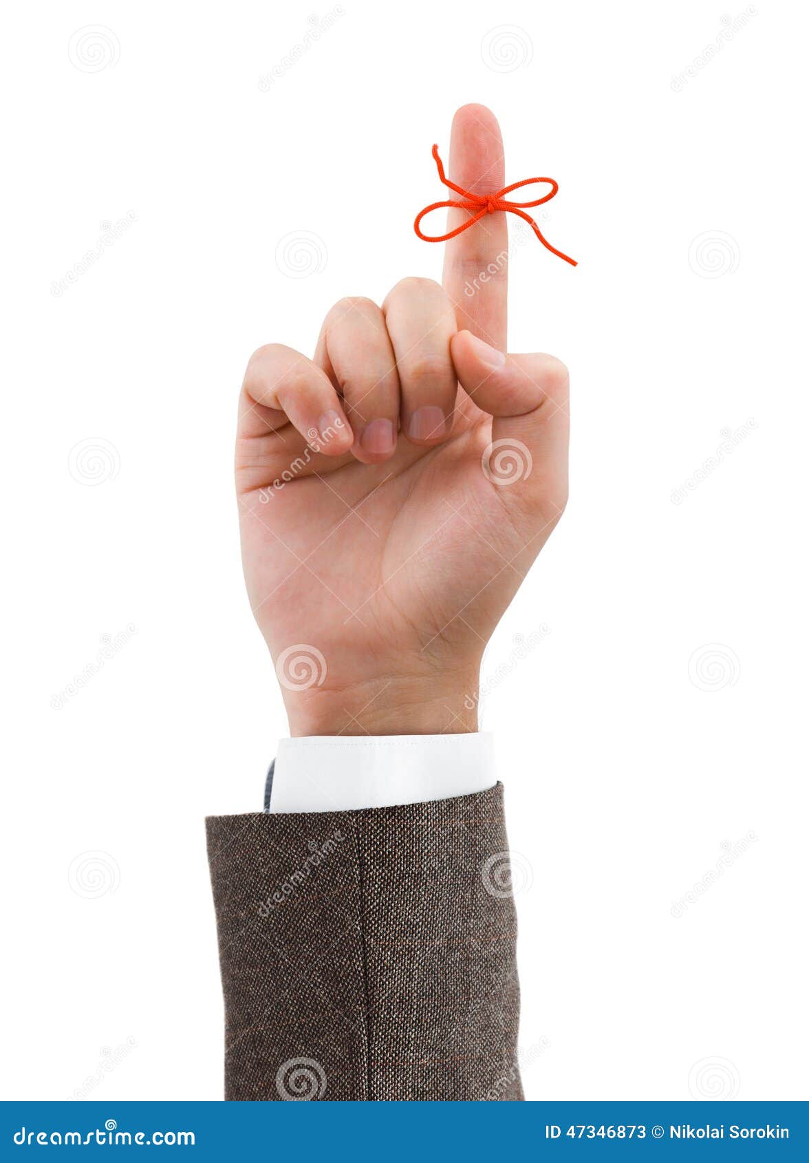 Red bow on finger stock image. Image of inspiration, decisions - 47346873