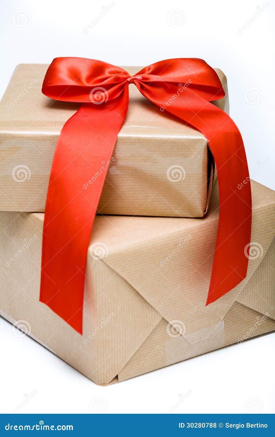 Red bow on gift boxes stock photo. Image of details, decorated - 30280788