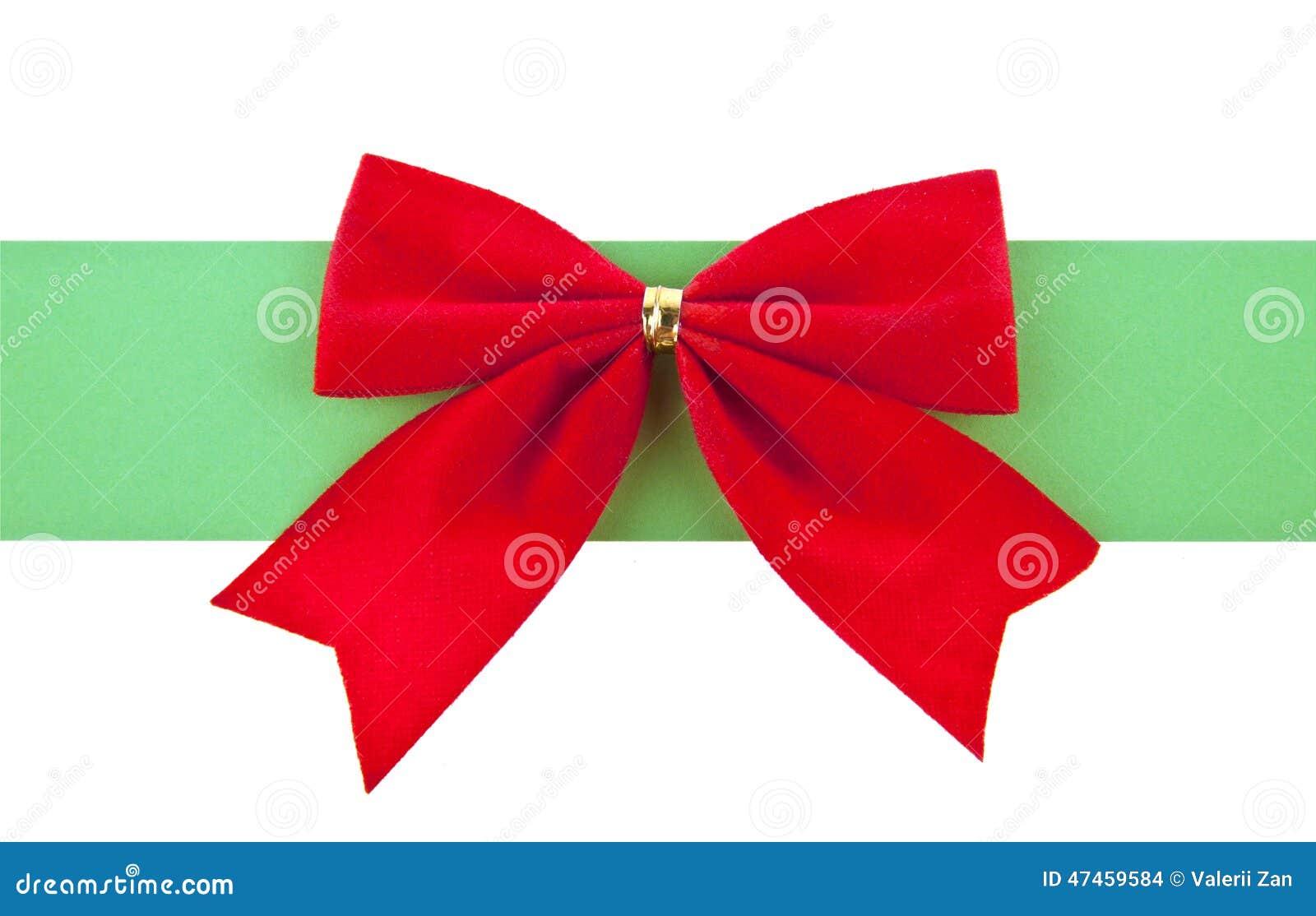 Red Bow with a Green Ribbon Stock Photo - Image of background, abstract ...