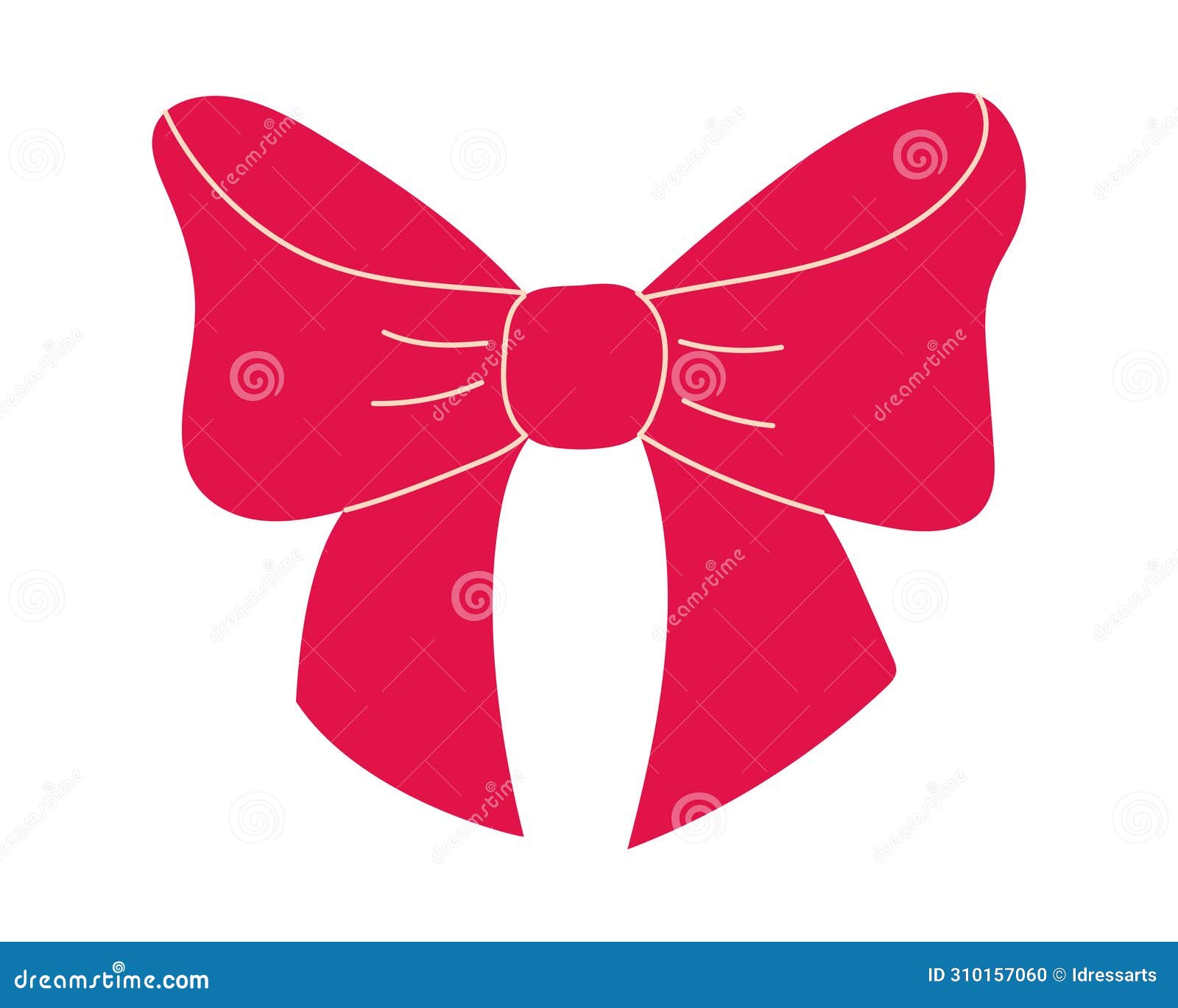 Red Bow Hand Drawn Illustration. Stock Vector - Illustration of present ...