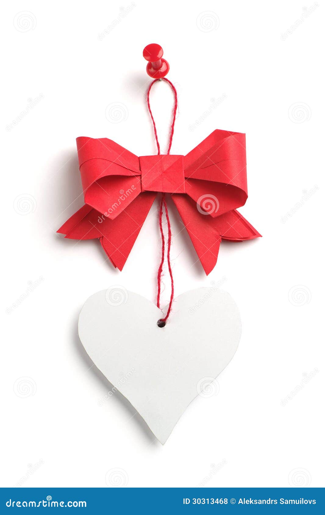 Red bow with a heart stock photo. Image of template, retail - 30313468