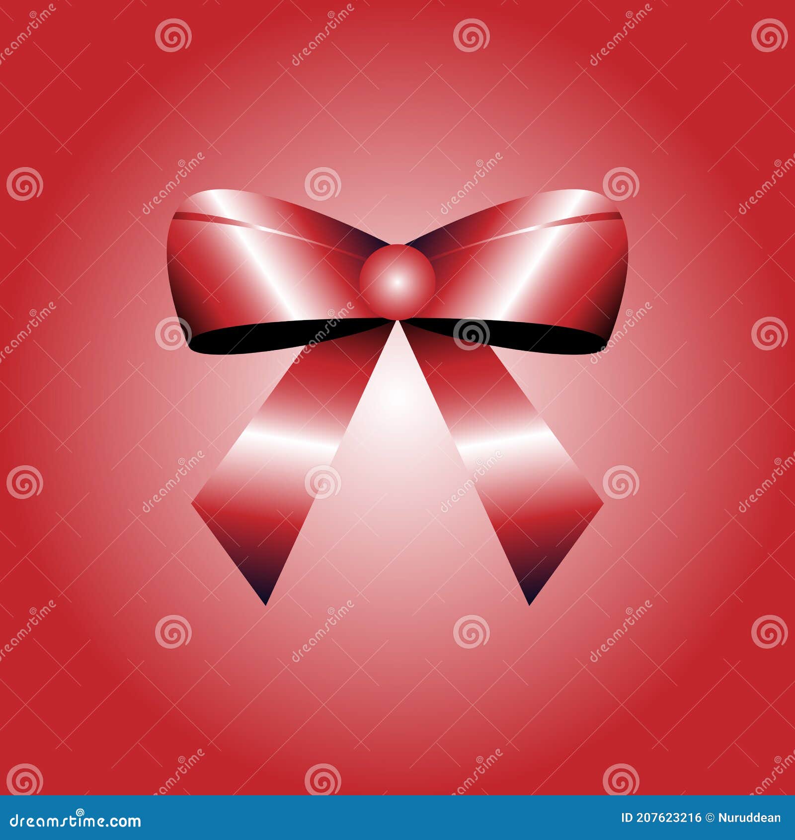 Red Bow Over Red Background. Vector Illustration Stock Vector ...