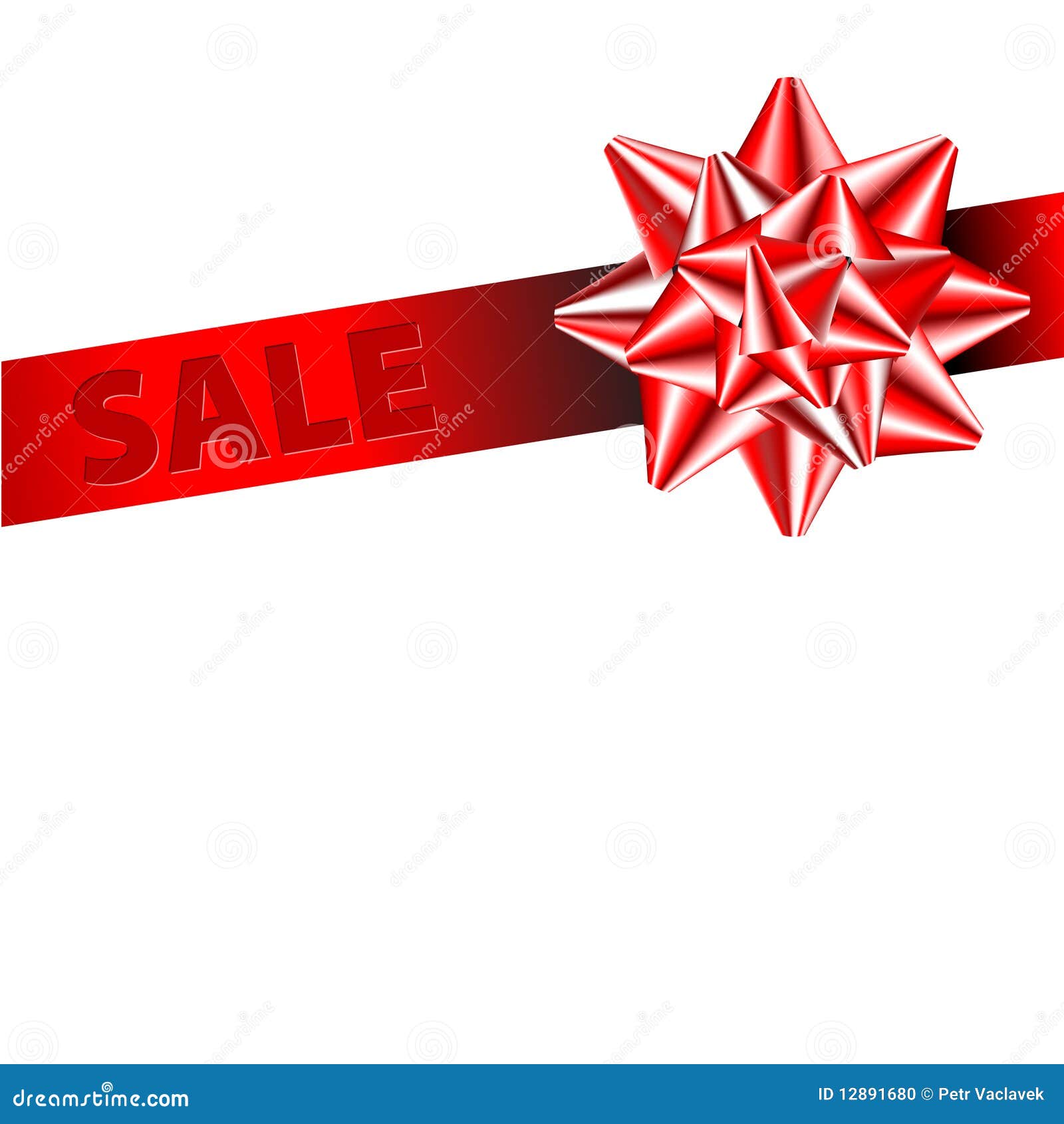 Red Bow on a Red Corner Ribbon Stock Vector - Illustration of commerce ...