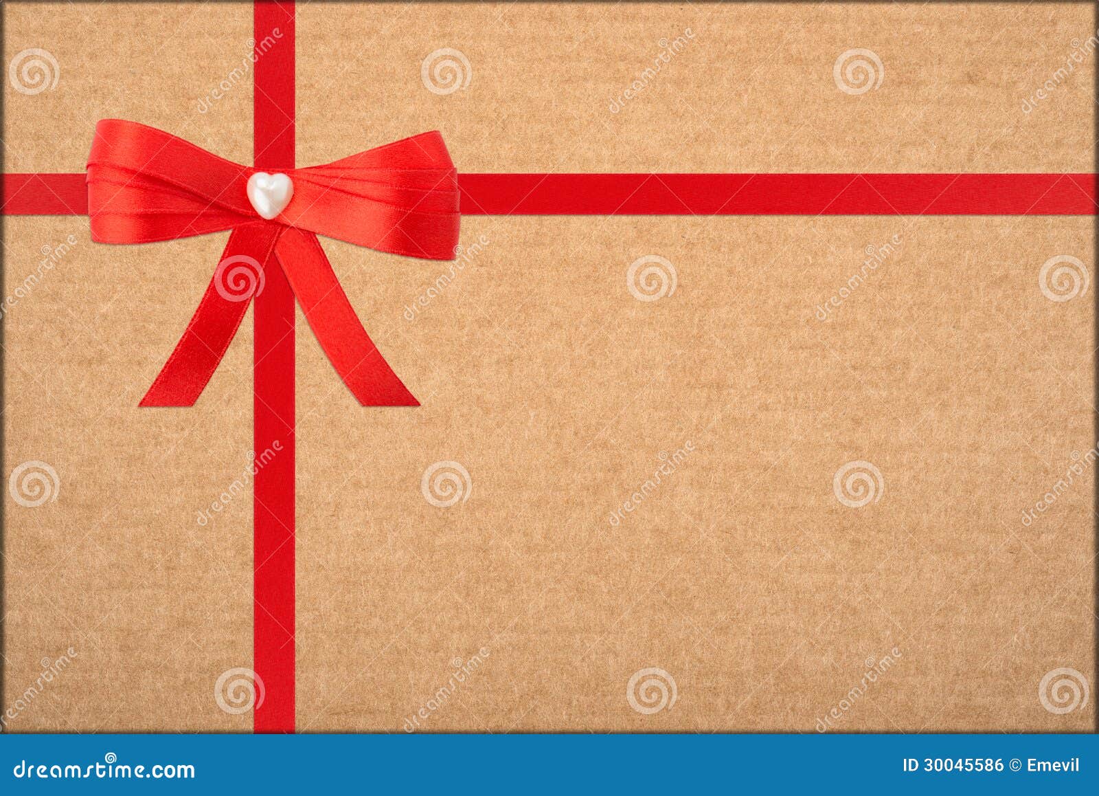 Wrapped Vintage Gift with Red Bow Stock Photo - Image of ideas, clip ...