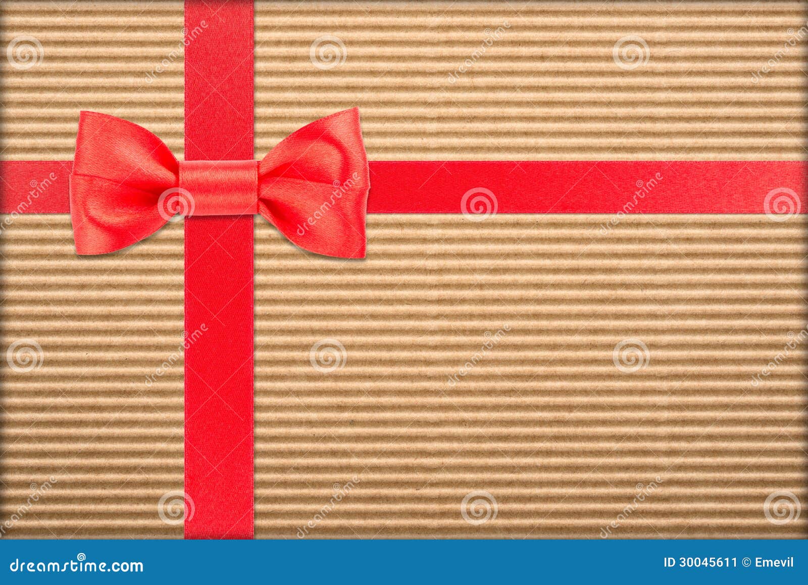 Wrapped Vintage Gift with Red Bow Stock Image - Image of silk ...