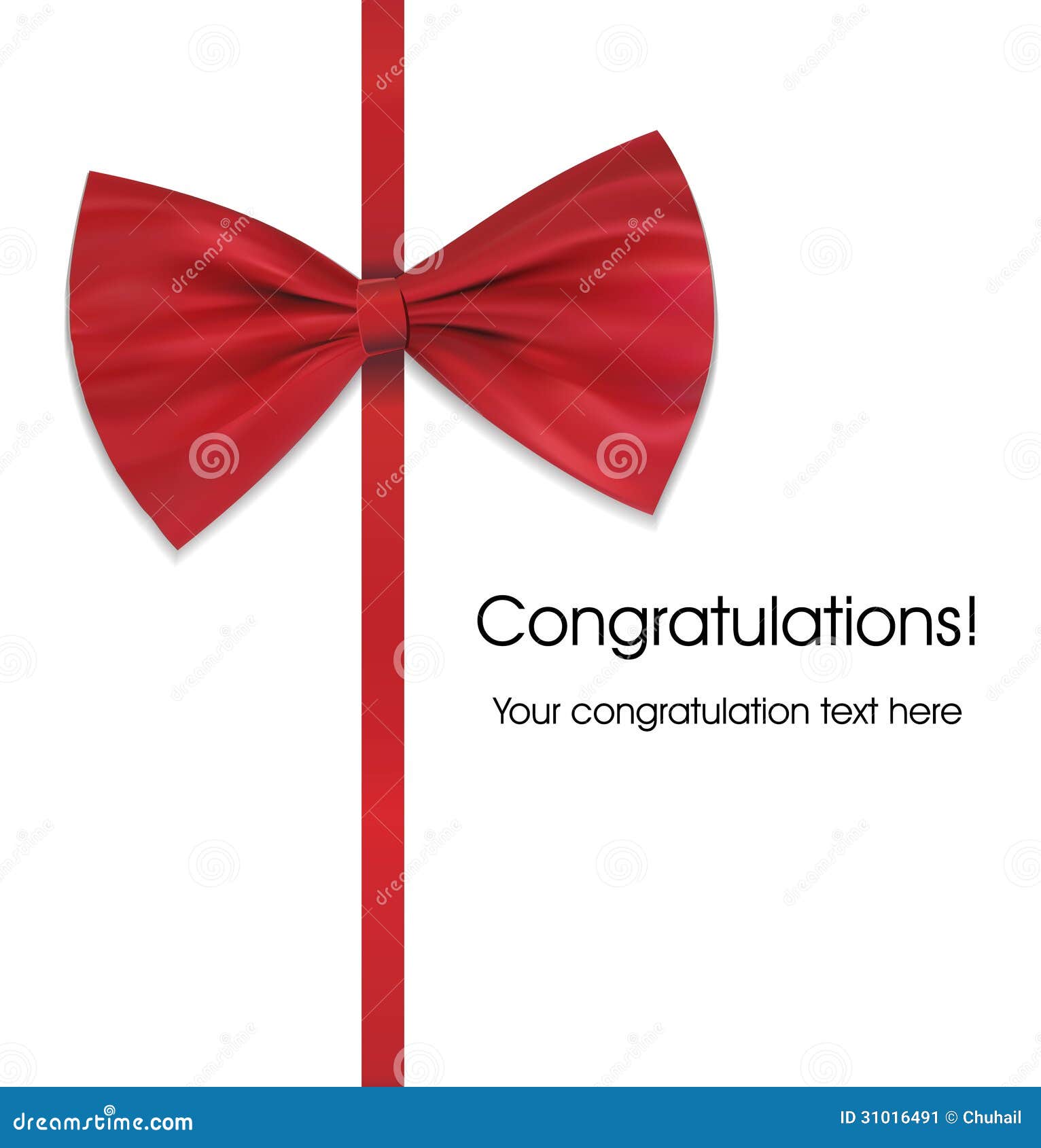 Red Bow on Ribbon with Sample Text Stock Vector - Illustration of frame ...