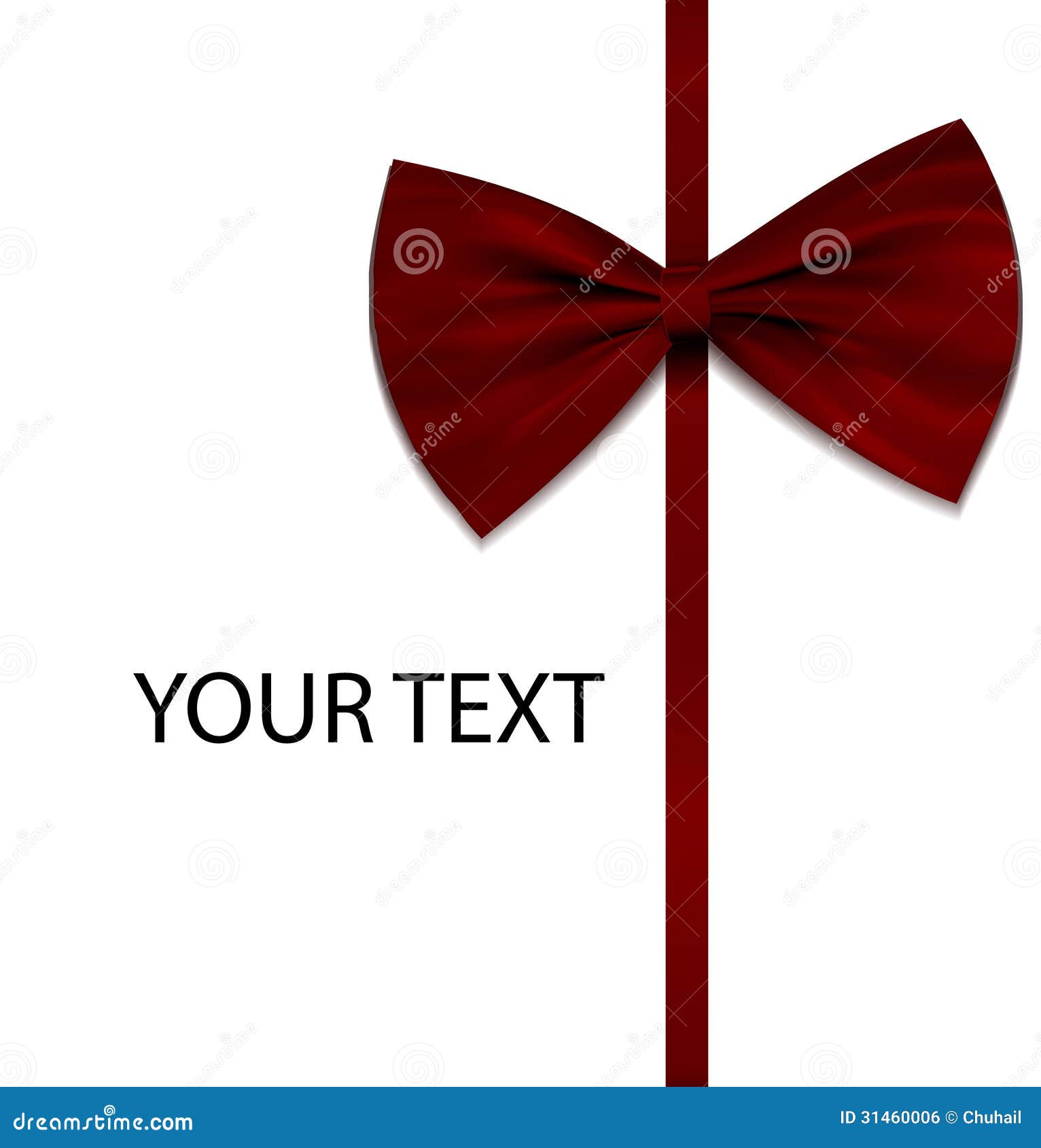Red Bow on Ribbon with Sample Text Stock Vector - Illustration of ...