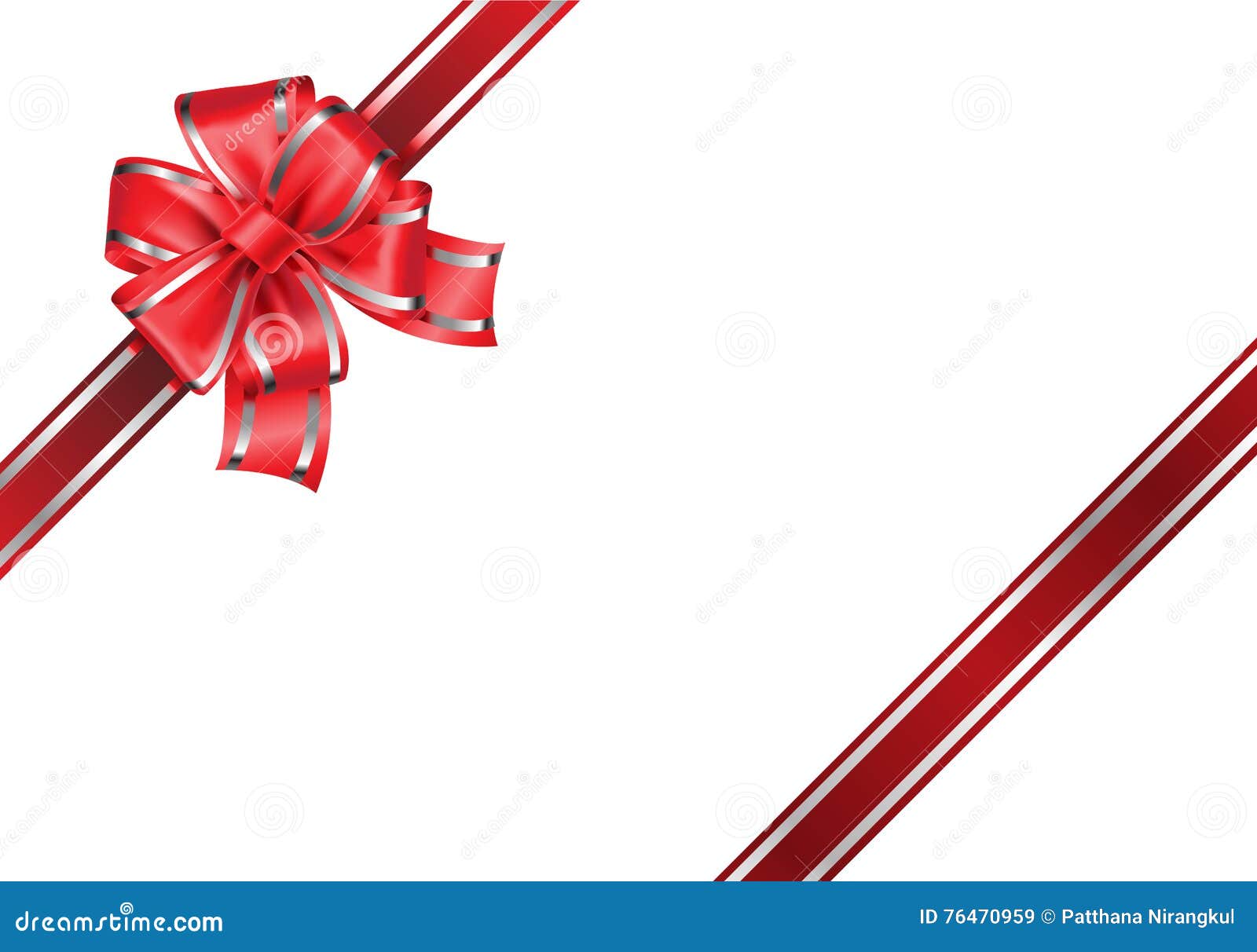 Red Bow and Ribbon on White Vector. Stock Vector - Illustration of ...