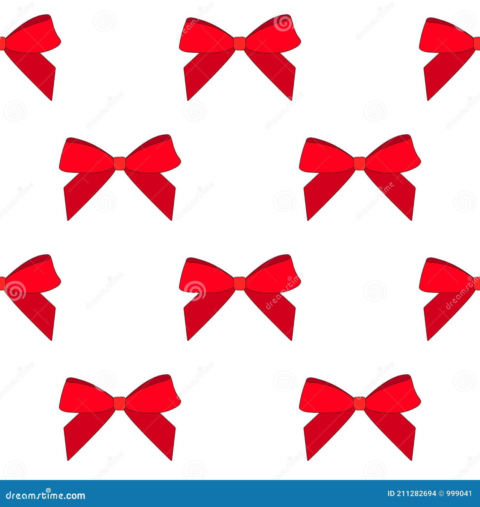 Red Bow Seamless Pattern. Vector Stock Illustration Eps10. Stock Vector ...