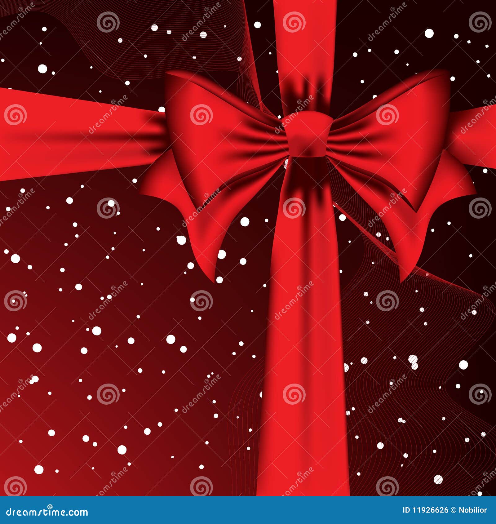 Red Bow. Square Composition.Right Upper Corner. Stock Vector ...