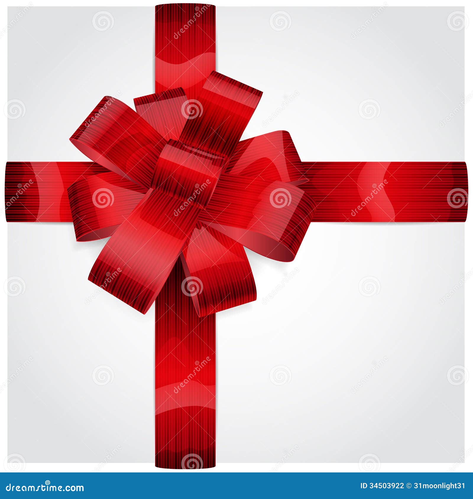 Red bow of striped ribbon stock vector. Illustration of christmas ...