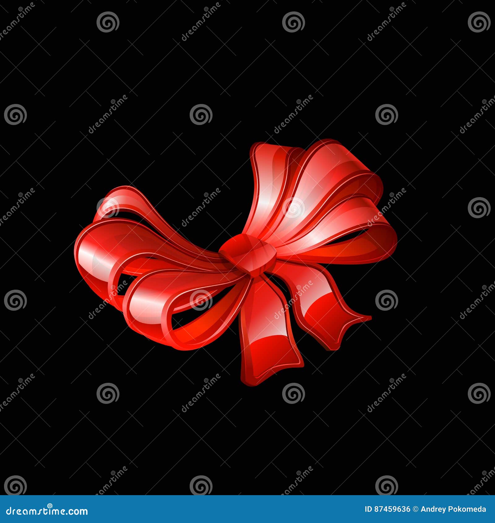 Red bow vector stock vector. Illustration of satin, item - 87459636
