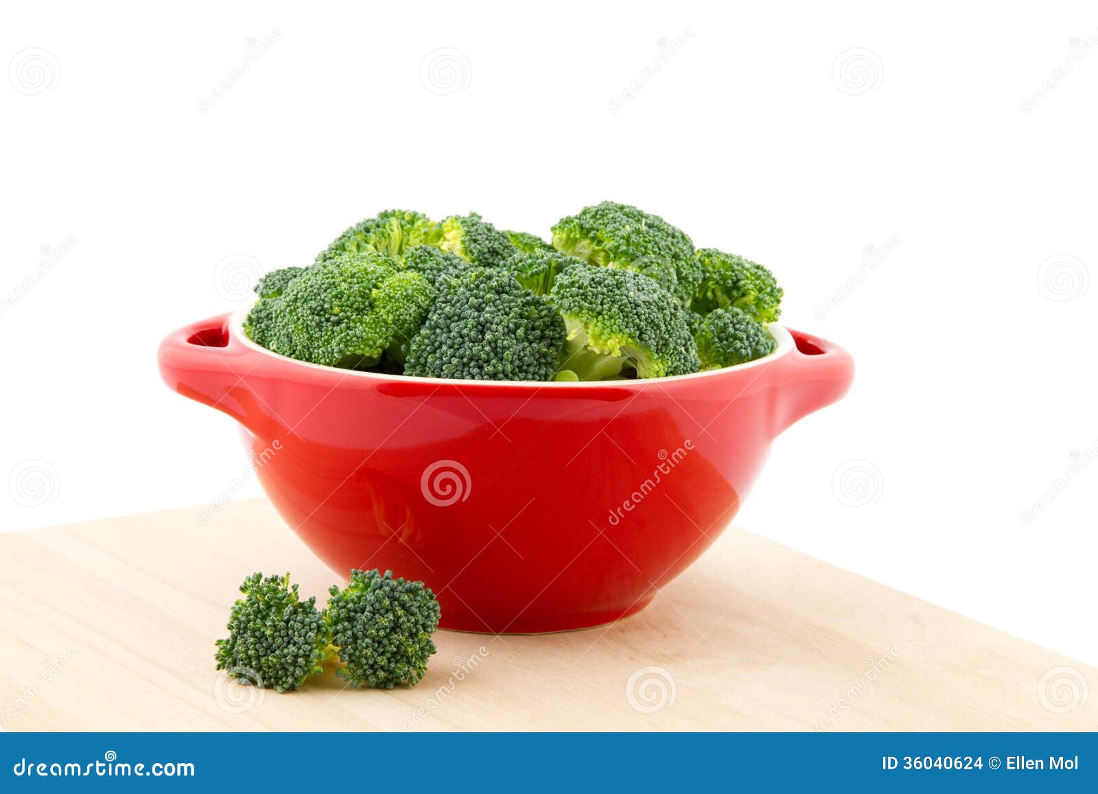 Red bowl with broccoli stock photo. Image of broccoli - 36040624