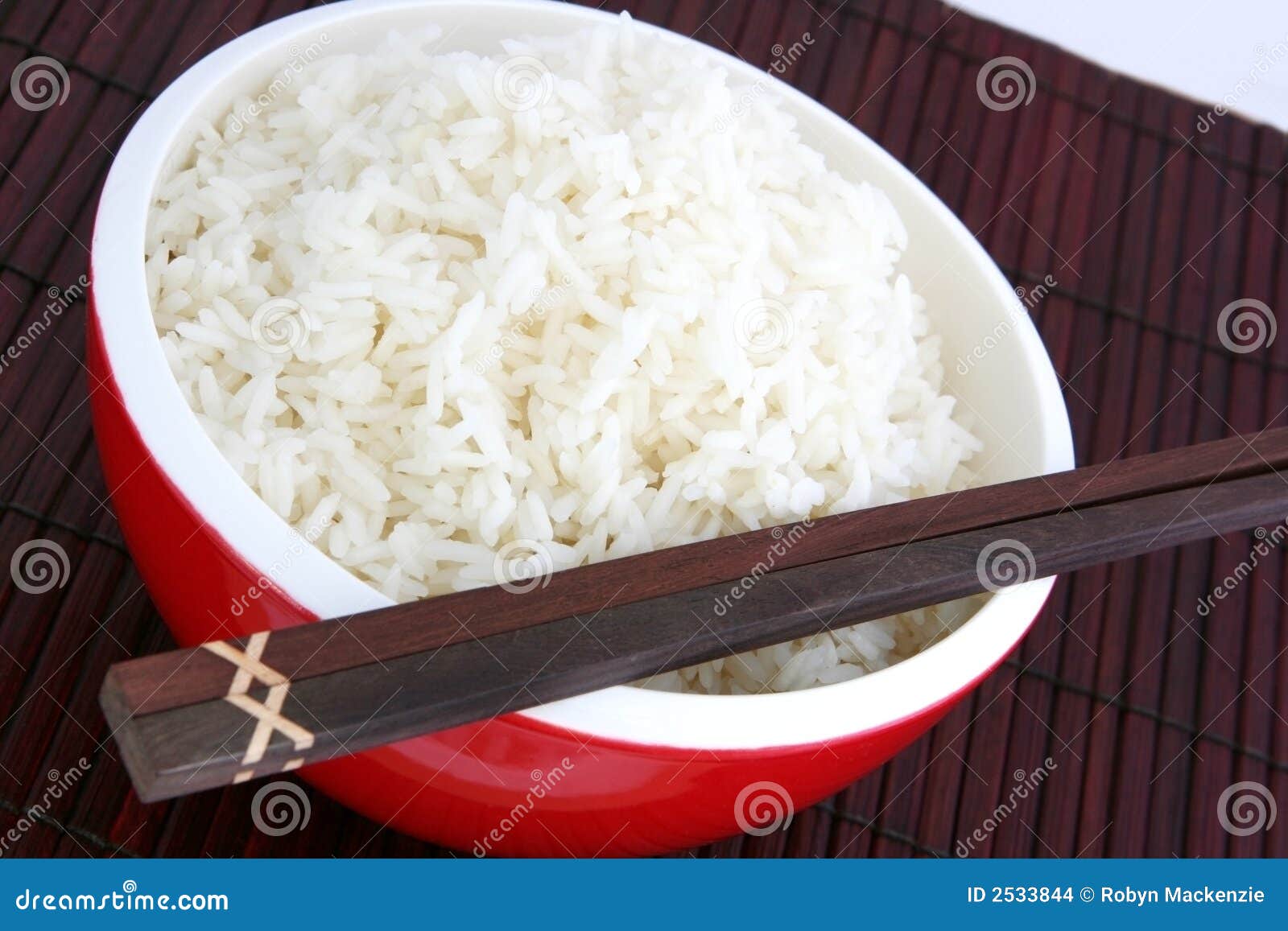 Red Bowl of Rice stock photo. Image of meal, dinner, chinese - 2533844