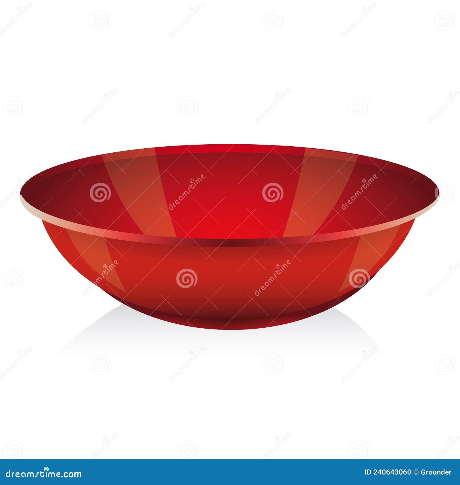 Red bowl vector stock vector. Illustration of restaurant - 240643060