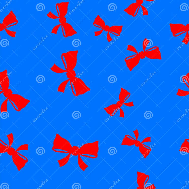 Red Bows Seamless Pattern stock vector. Illustration of background ...
