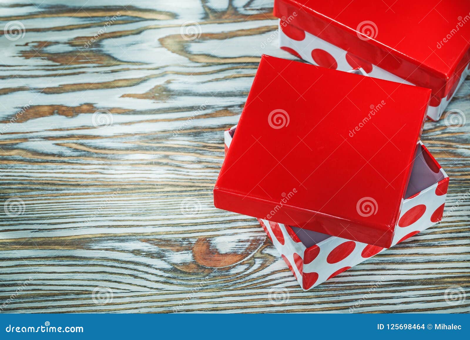 Red Box-containers on Wooden Background Stock Photo - Image of surprise ...