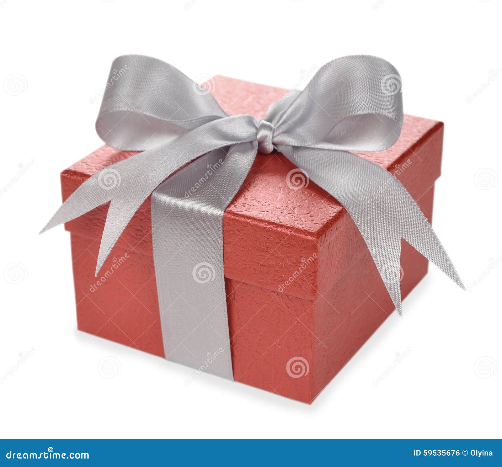 Red Box Decorated with Ribbon Stock Photo - Image of decorated ...