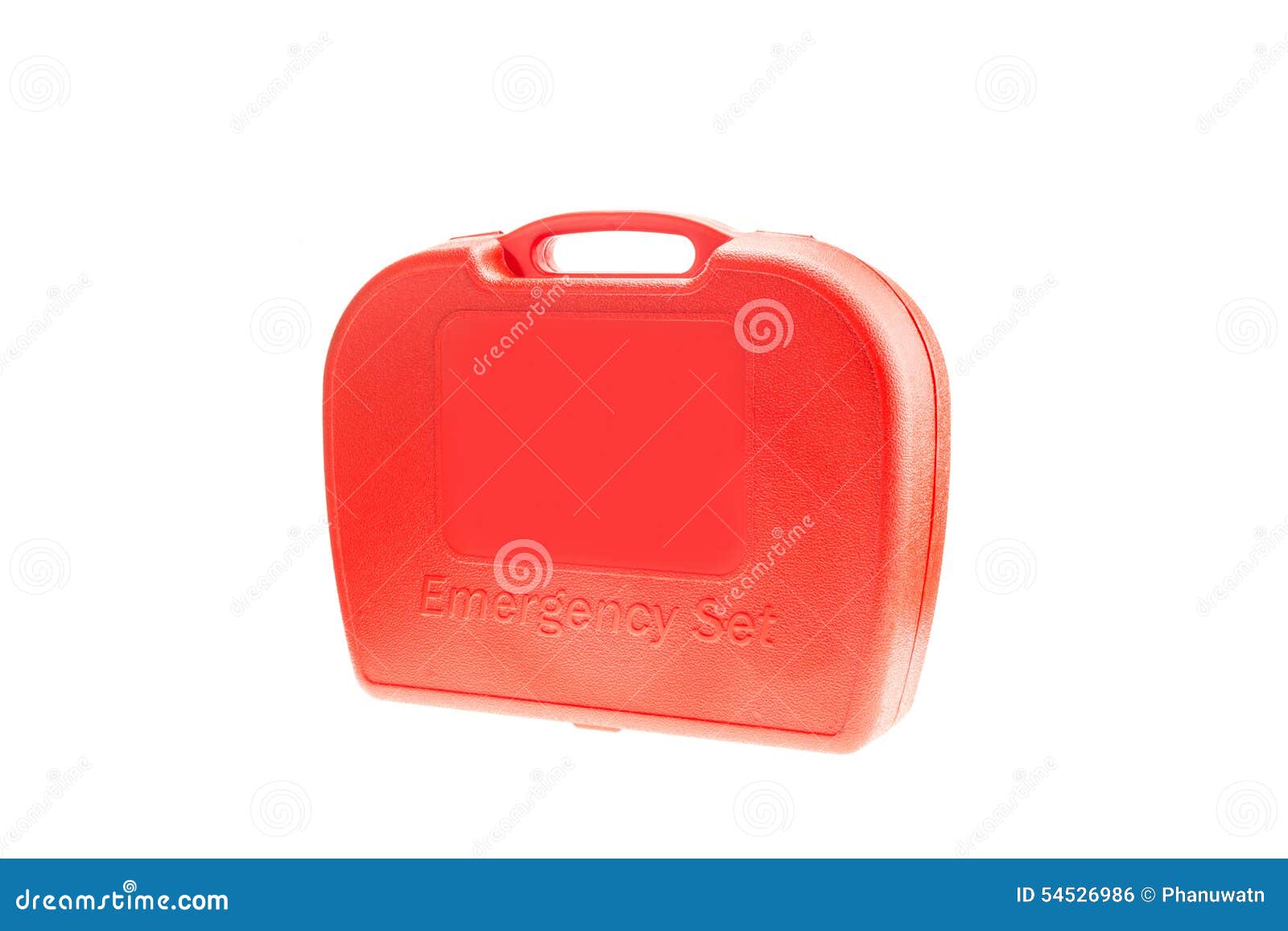 Red Box of Emergency Set Isolated on White Stock Photo - Image of ...